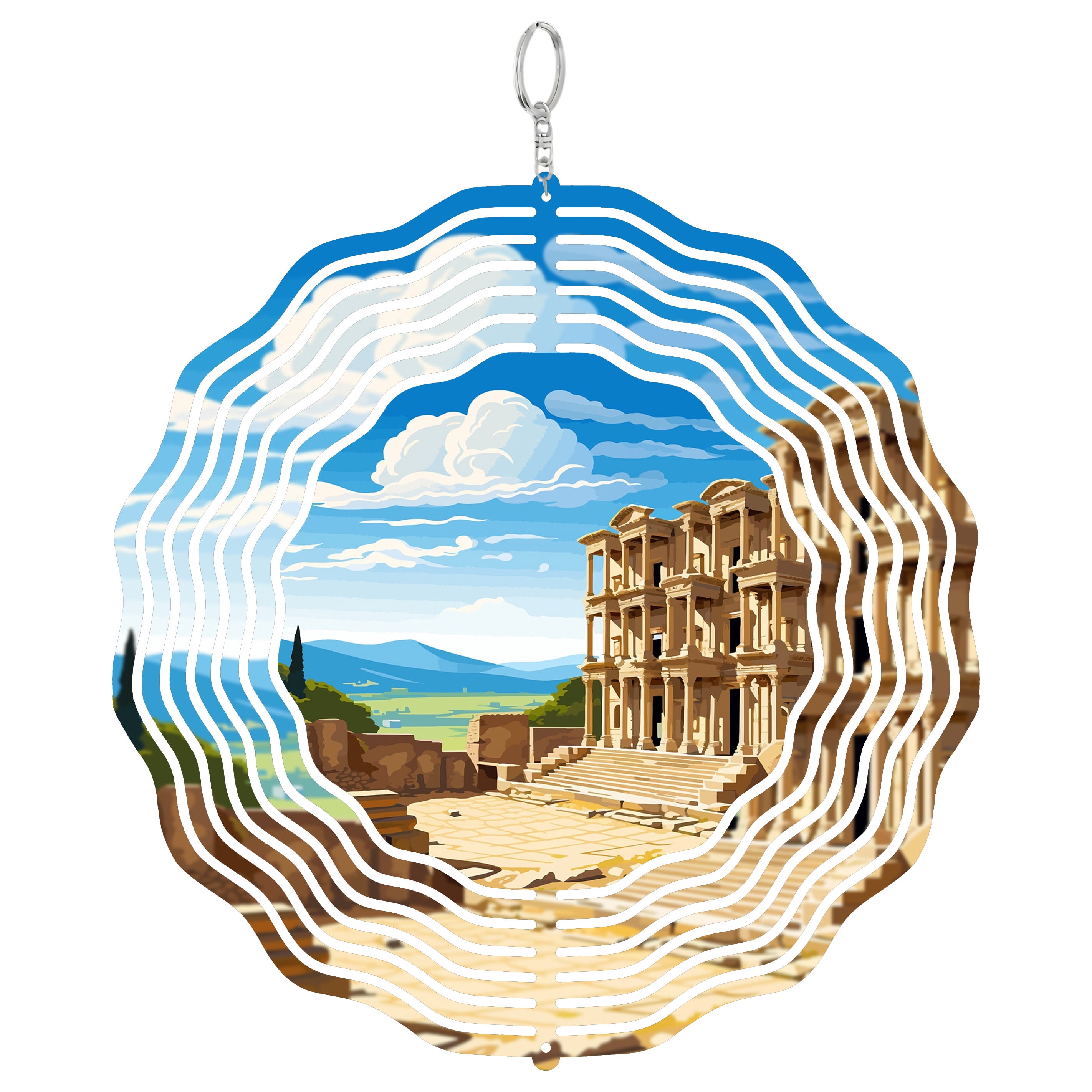 Ephesus Turkey Ancient Ruins 3D Wind Spinner Metal Hanging Sculpture ...