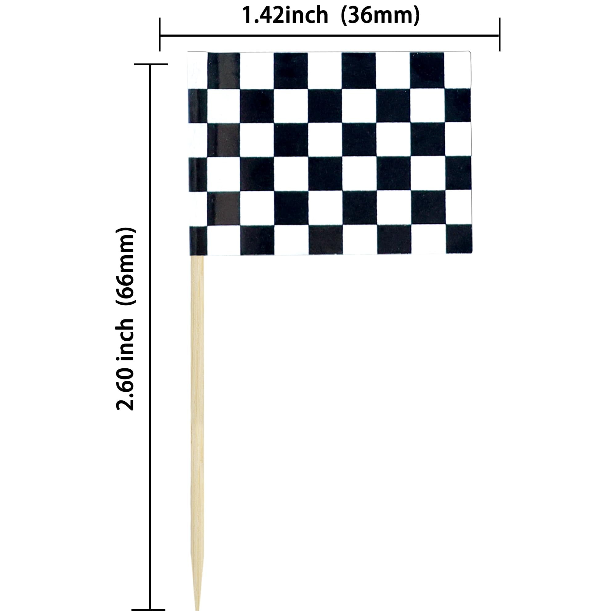 Ephlyn 100Pcs Mini SCH4 Checkered Flag Cupcake Toppers - Racing ...