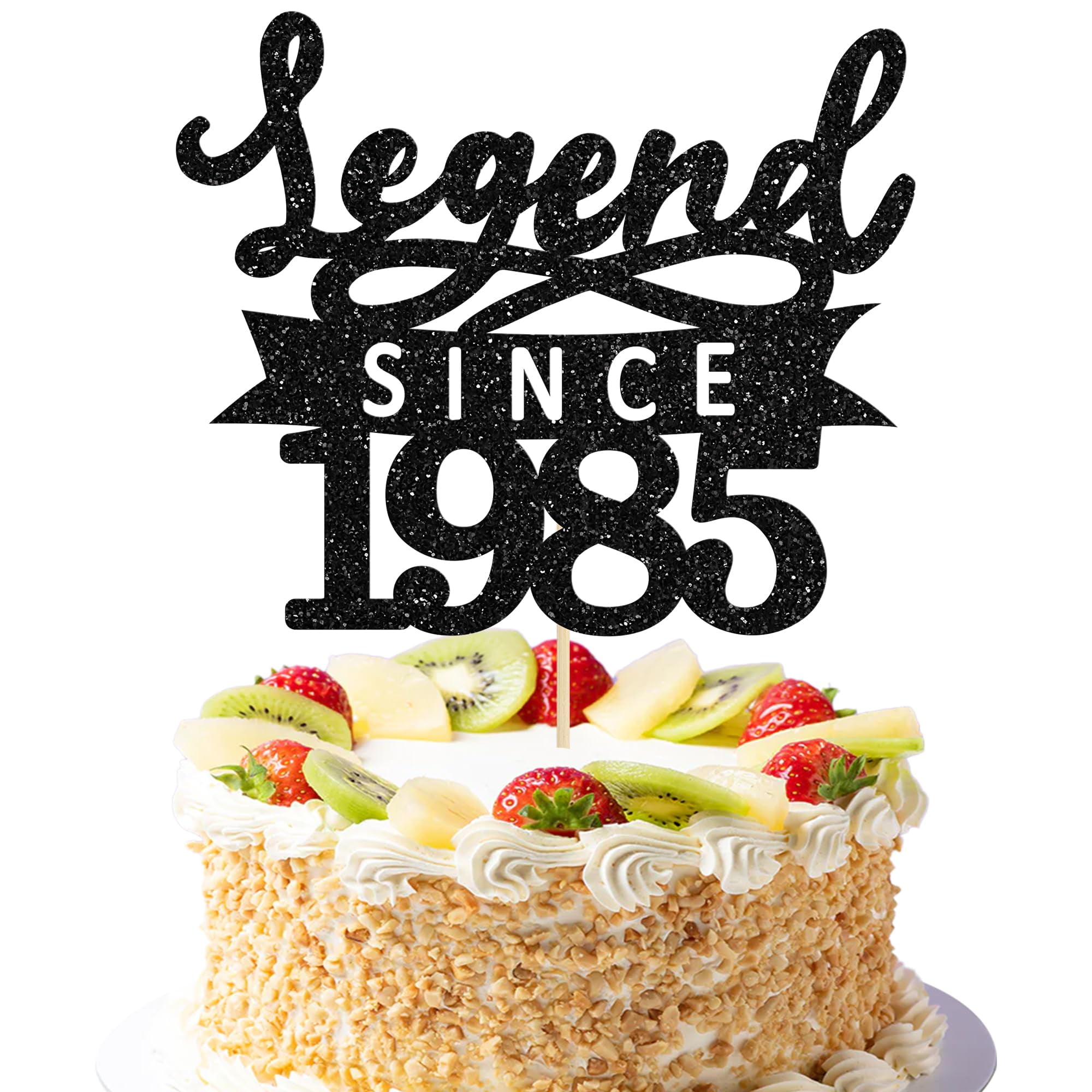 Ephlyn 1Pc Legend CORNET Since 1985 Cake Topper Glitter Happy 40th ...