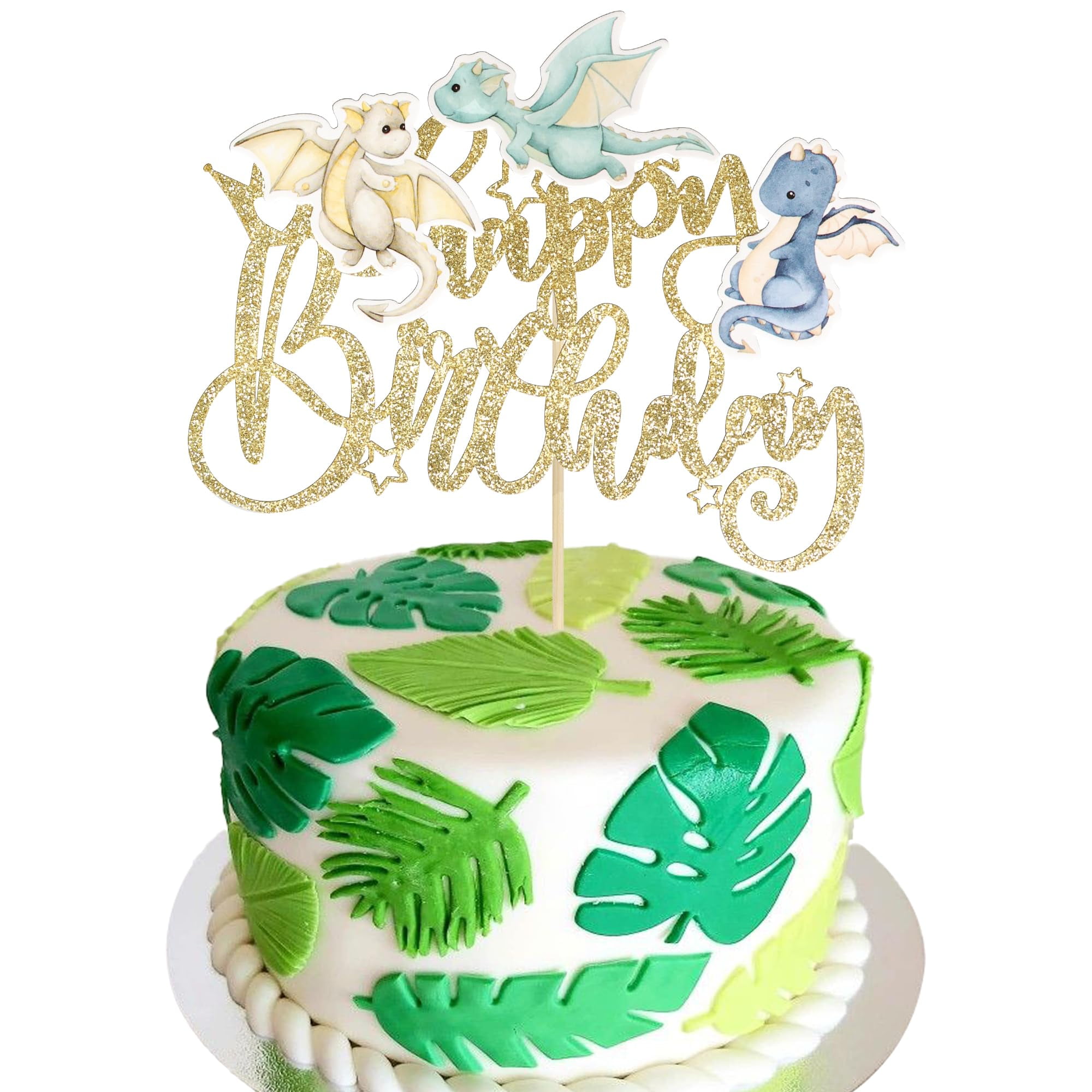 Ephlyn 1Pcs Dragon Happy Birthday Cake COC1Topper Magical Dragon Cake Decorations for Fantasy ...