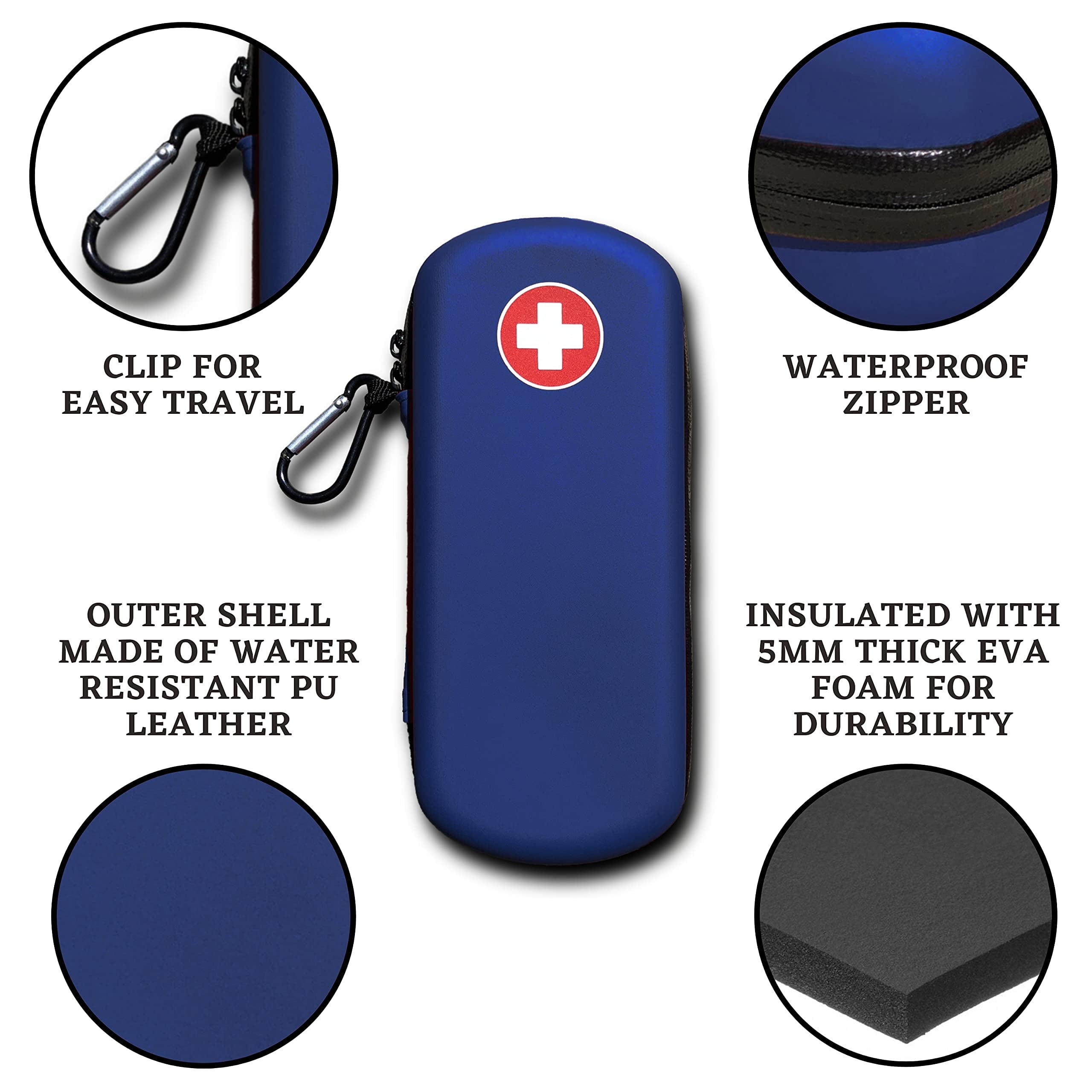 EpiPen Carrying Case - Durable EVA Foam, Water Resistant Holds 2 ...
