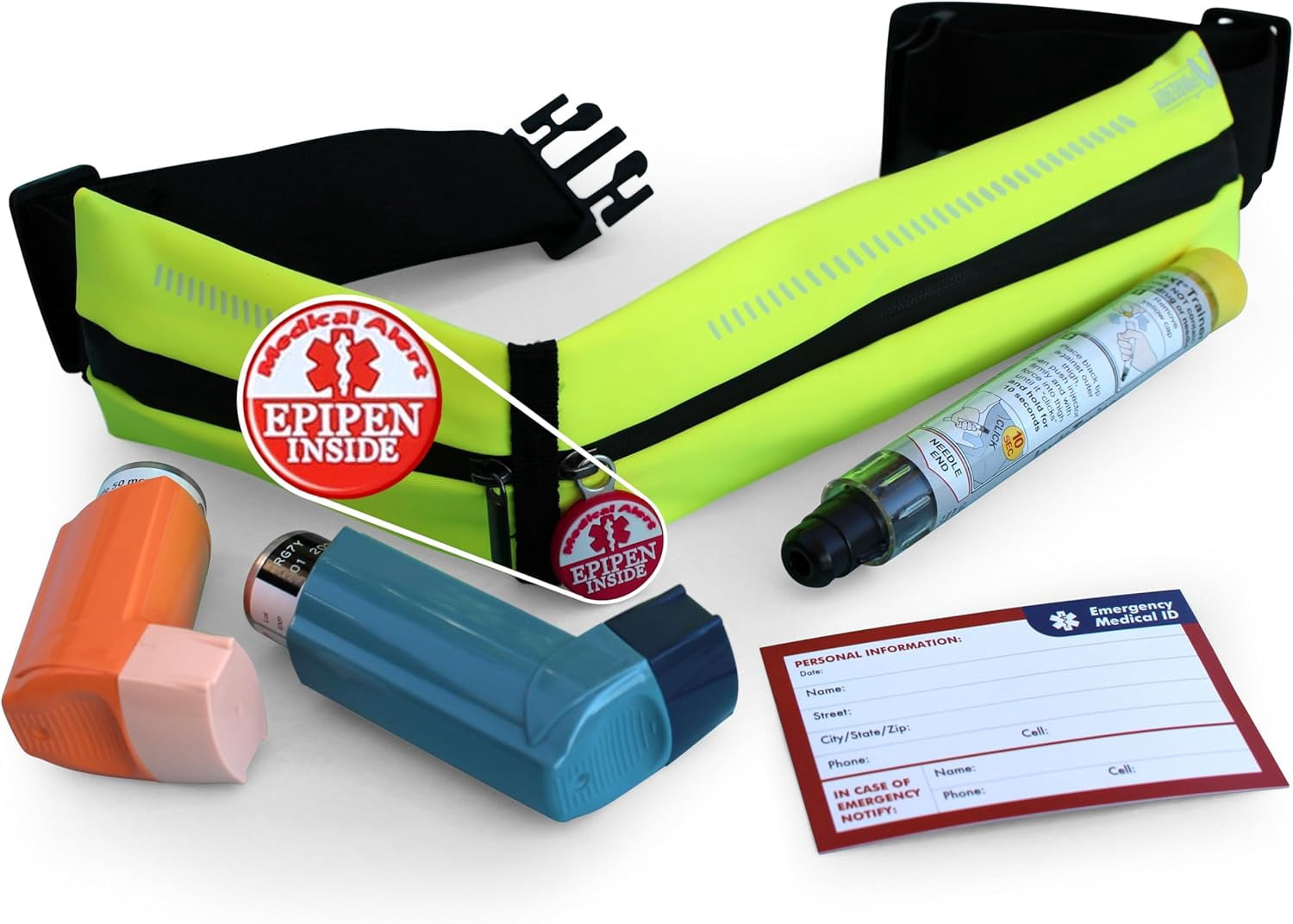 EpiPen Waist Belt with Medical Alert Tag, EpiPen Fanny Pack, Sports ...
