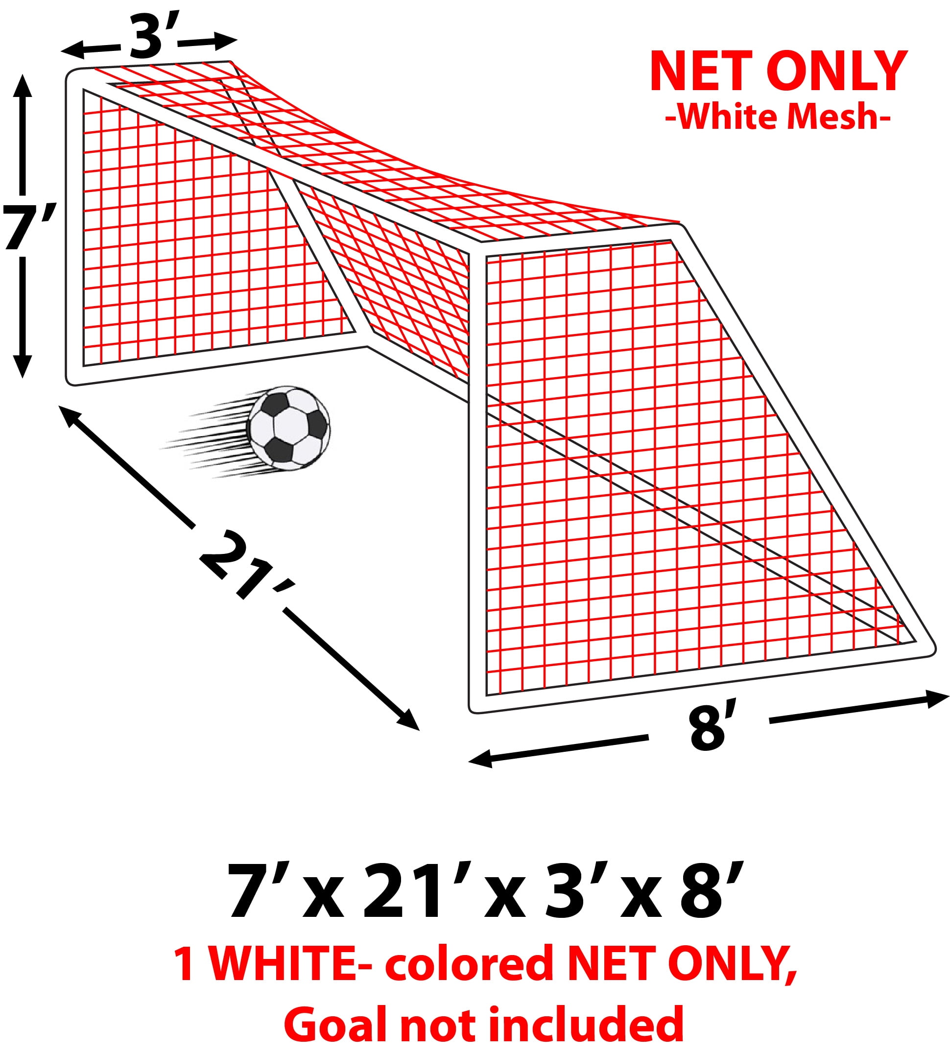 Epic 7 X 21 X 3 X 8 3Mm Soccer Goal Nets -Each - Walmart.com