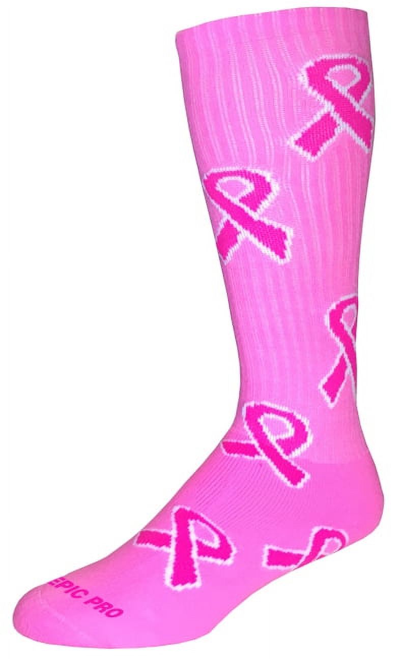 Epic Adult Breast Cancer Awareness Pink Ribbon Kneehigh/Otc Socks Pair ...