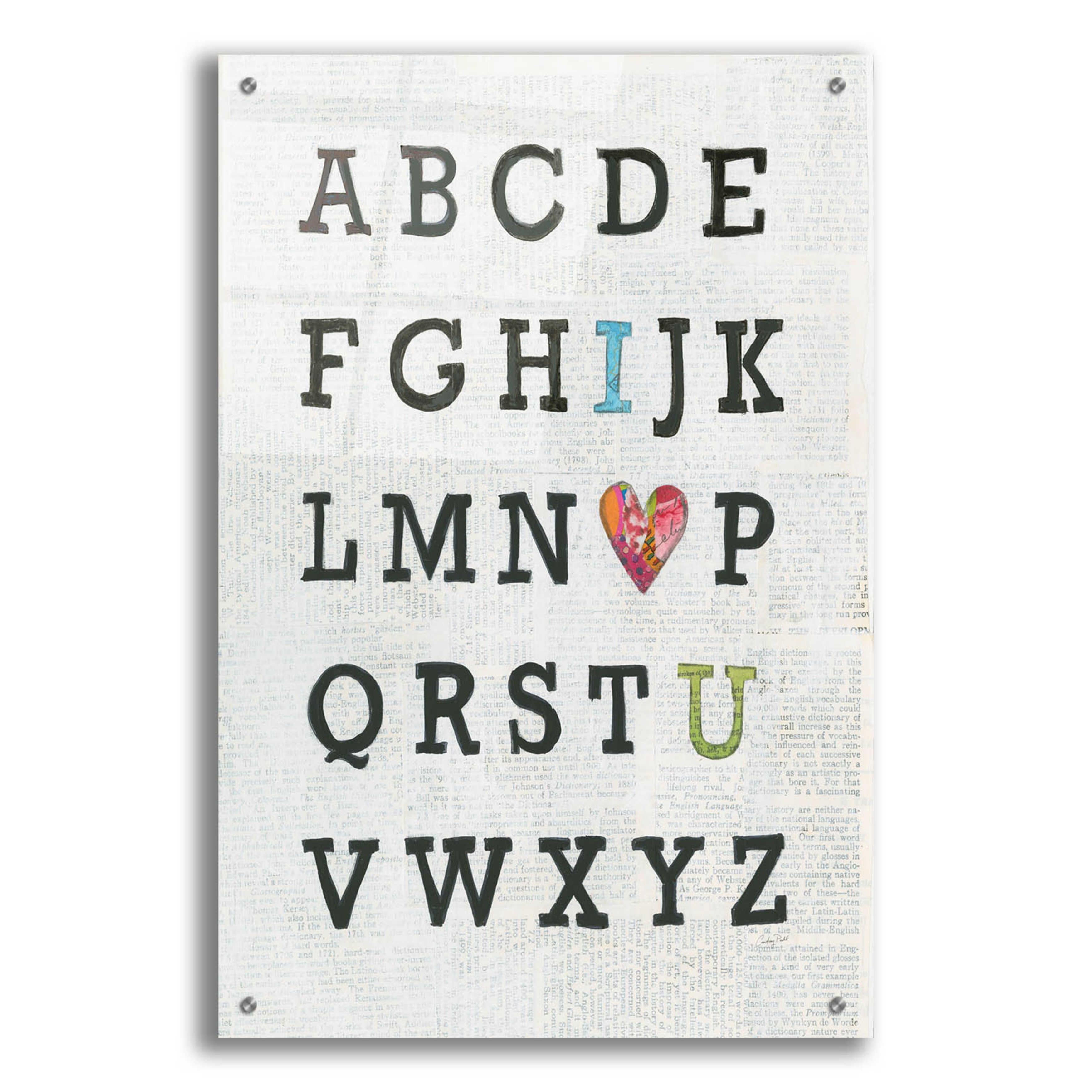 Epic Art 'Alphabet on Print' by Courtney Prahl, Acrylic Glass Wall Art ...
