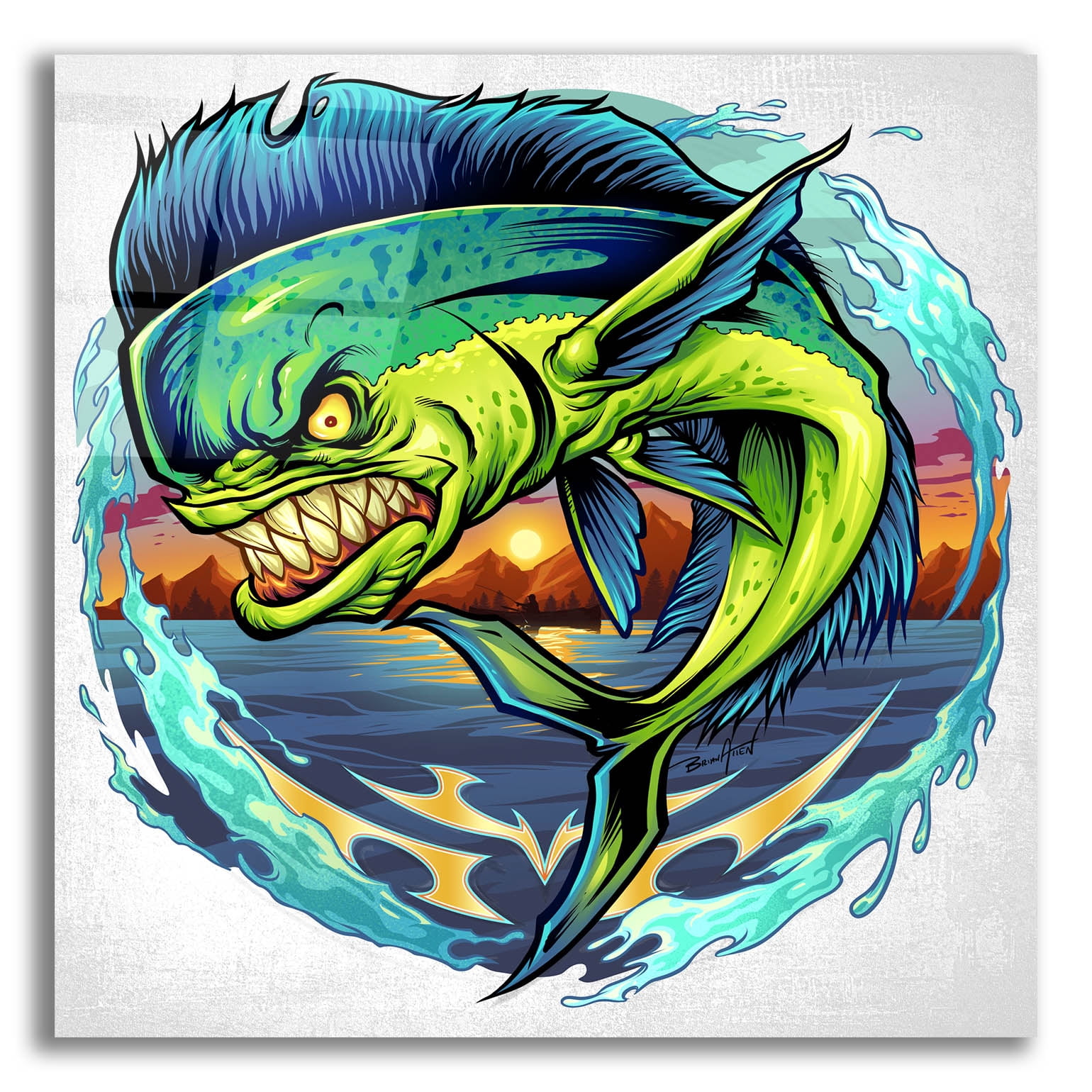 Epic Art 'Angry Mahi-Mahi' by Flyland Designs, Acrylic Glass Wall Art ...