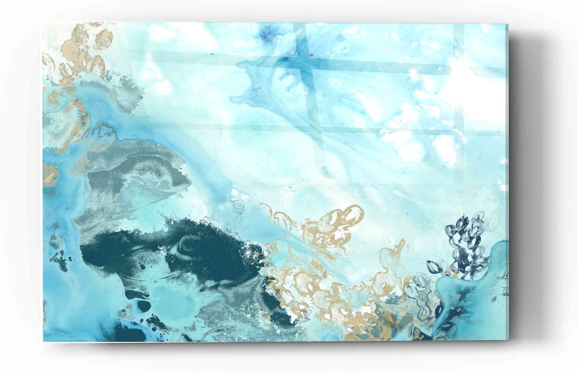 Epic Art 'Aqua Wave Form II' by June Erica Acrylic Glass Wall Art, 12 ...