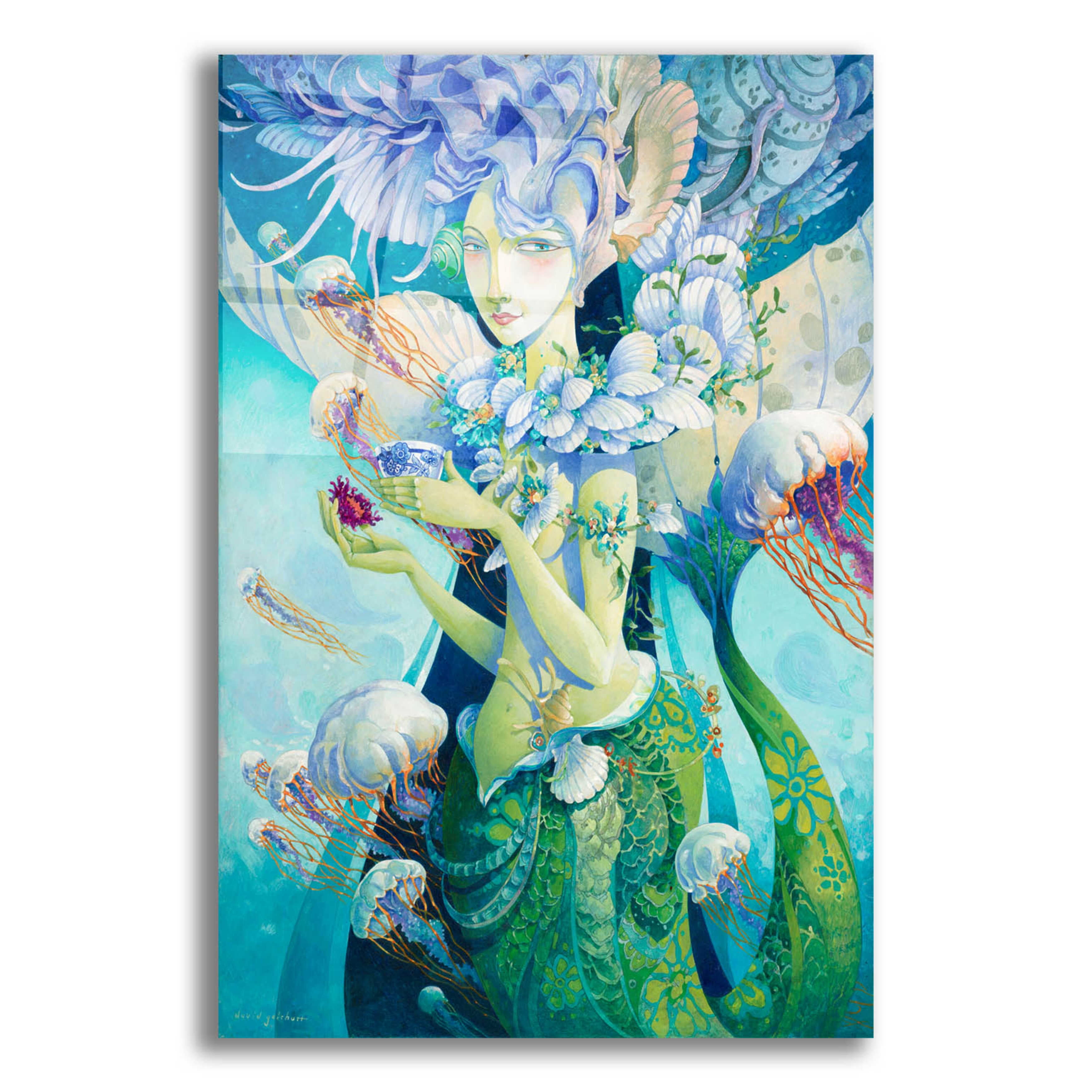 Epic Art 'Aquatic Coffee Break' by David Galchutt, Acrylic Glass Wall ...