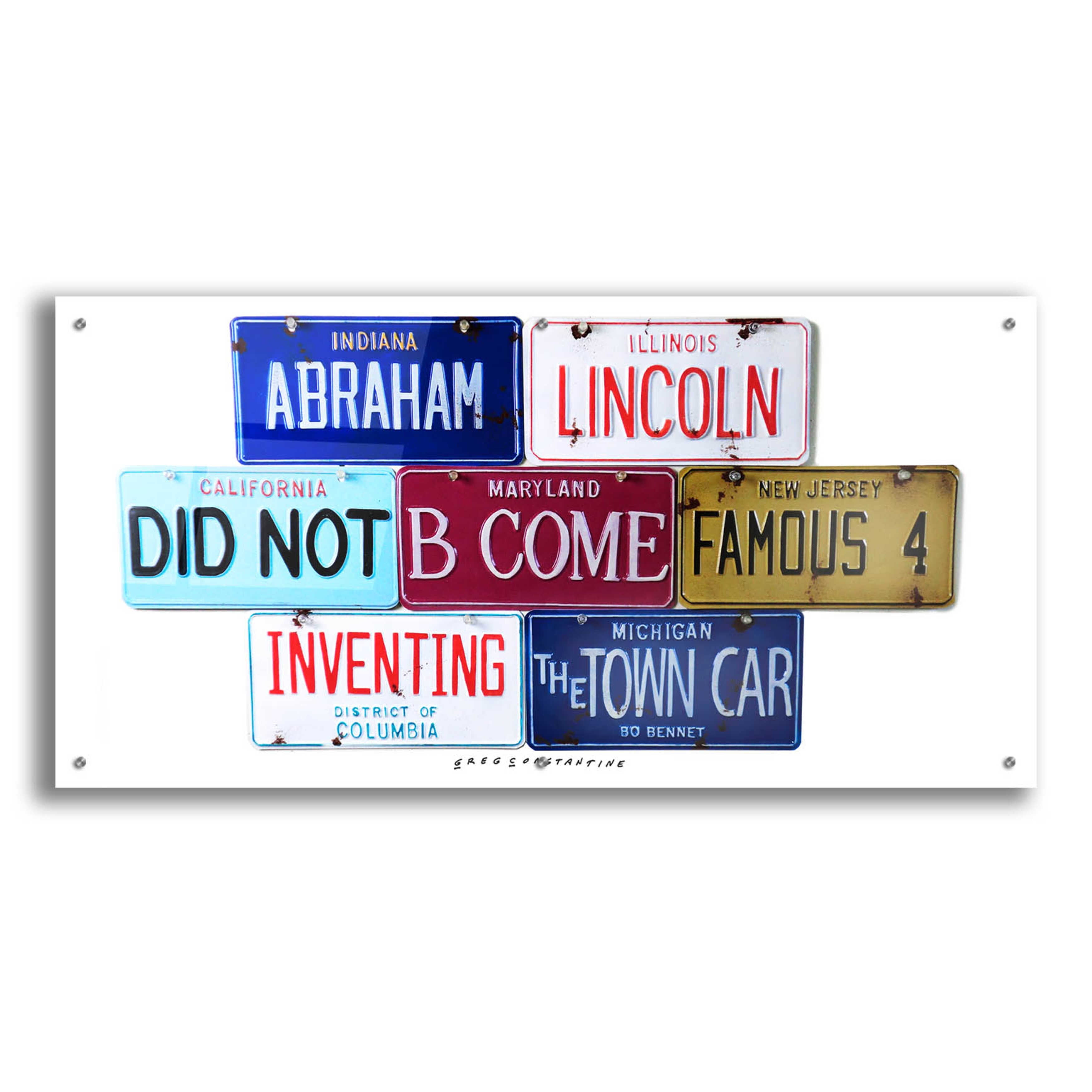 Epic Art 'Bennet Lincoln & Town Car' by Gregory Constantine, Acrylic Glass Wall Art, 48"x24 ...