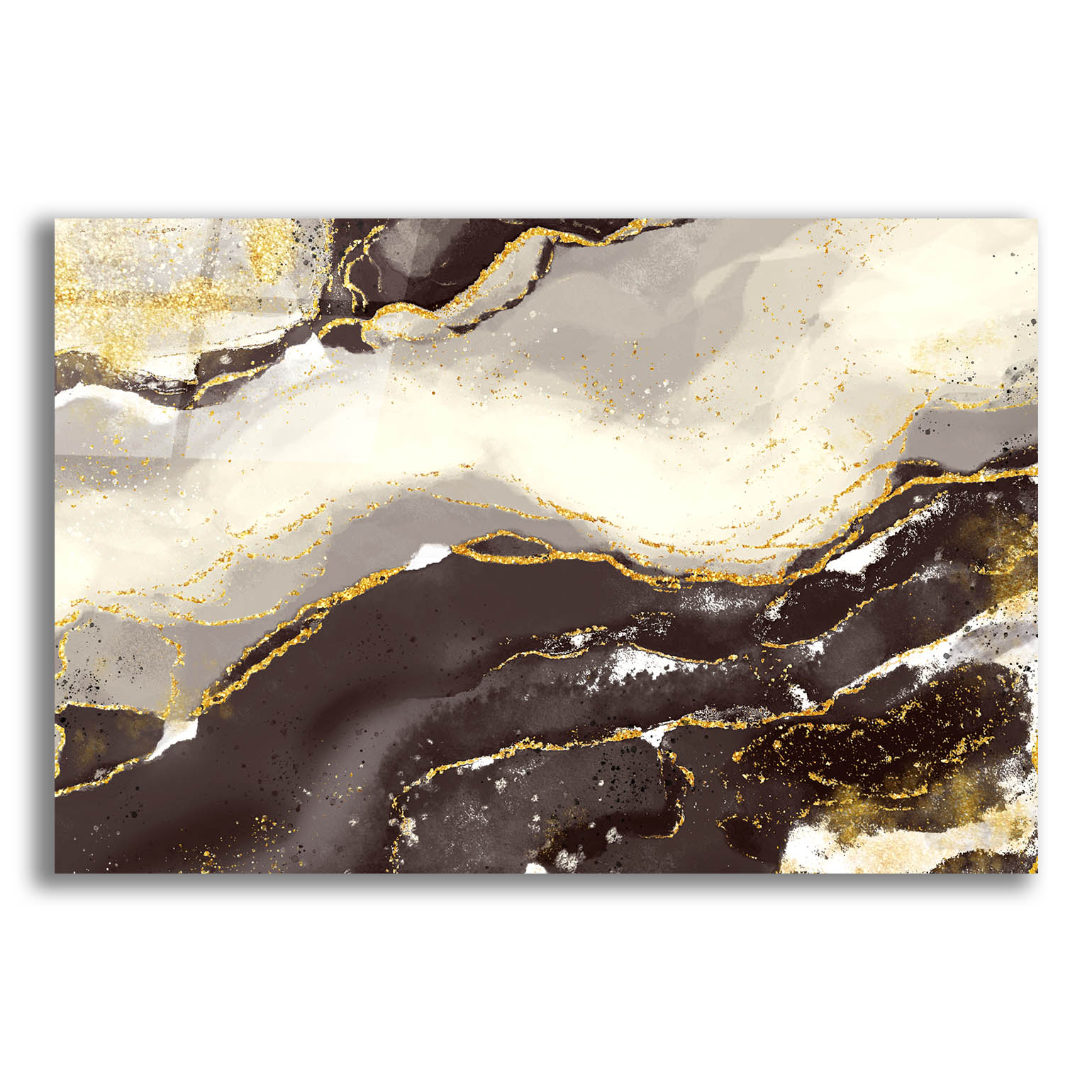Epic Art 'Bisque Glimmer' by Delores Naskrent, Acrylic Glass Wall Art ...