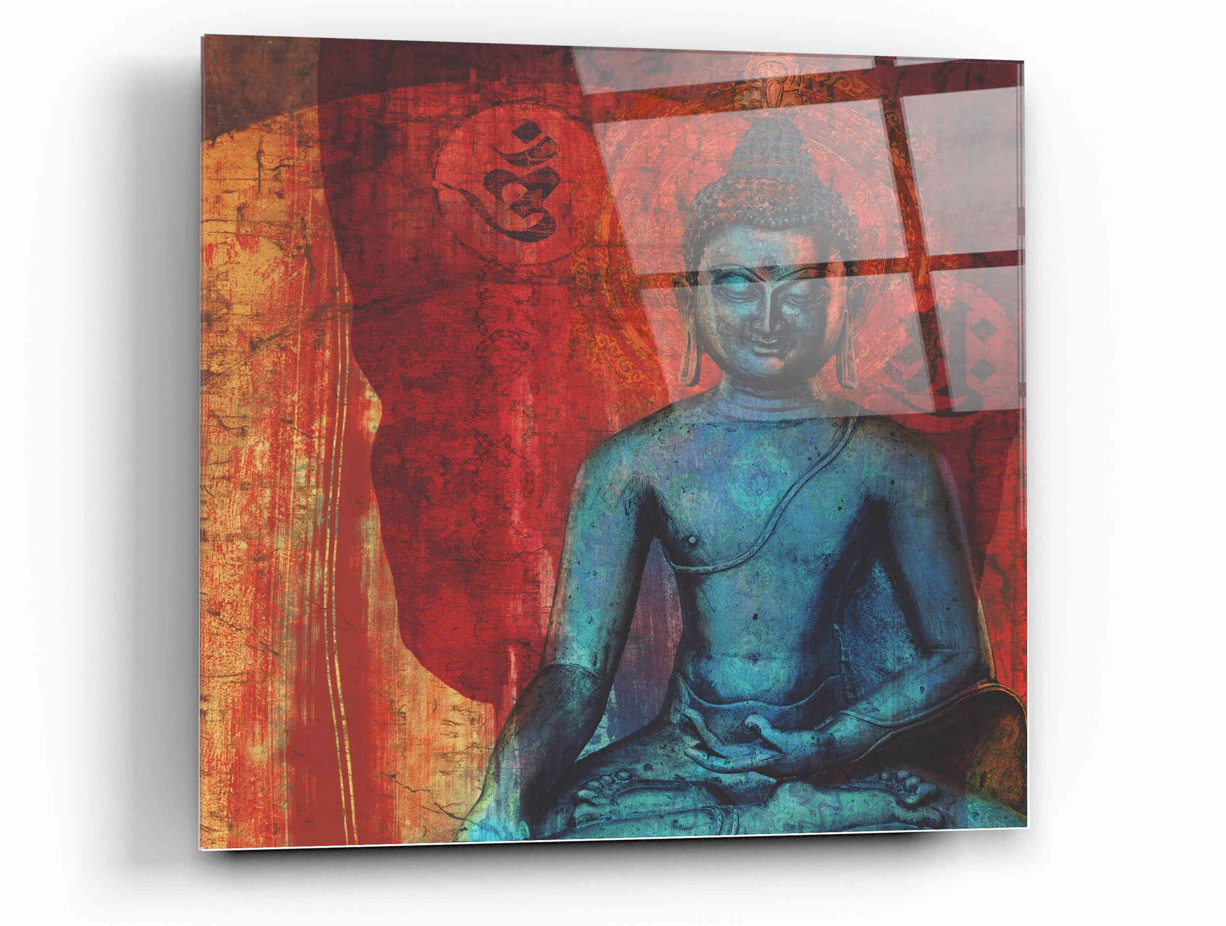 Epic Art 'Blue Buddha' by Elena Ray Acrylic Glass Wall Art, 12"x12 ...