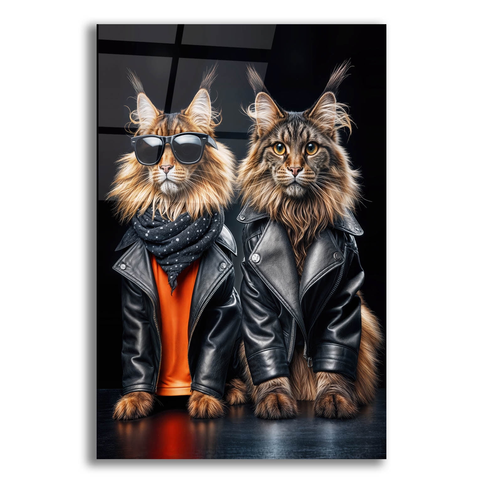 Epic Art 'Cats - Feline Bros' by Rey Klimt Acrylic Glass Wall Art, 16 ...