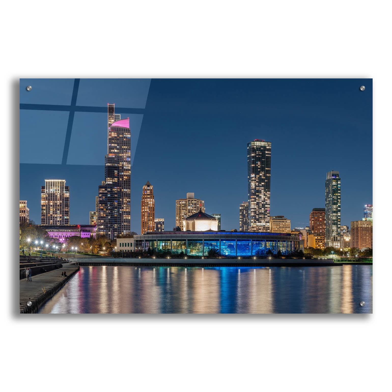 Epic Art 'Chicago Nighttime Skyline 6' by Epic Portfolio Acrylic Glass ...