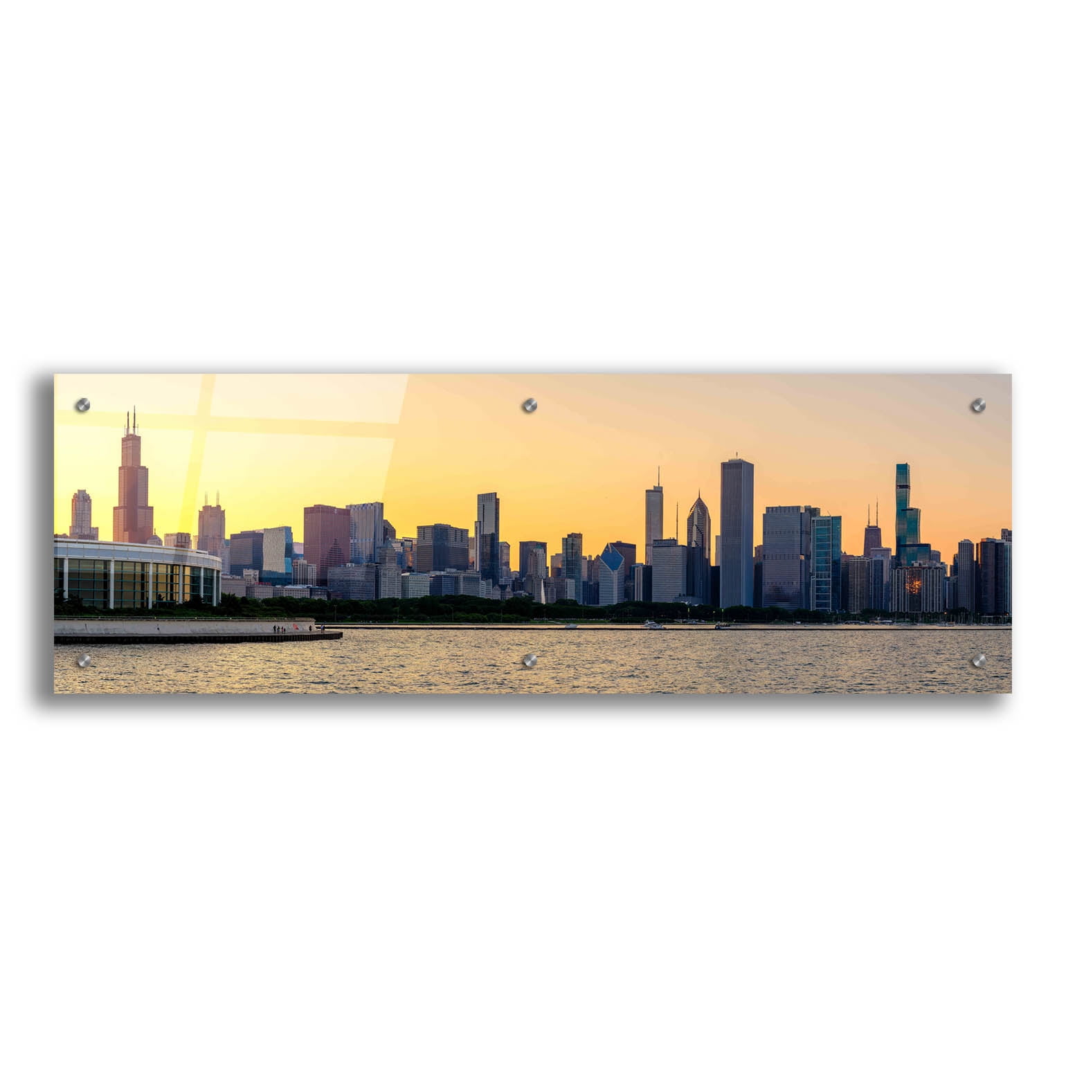 Epic Art 'Chicago Skyline - Golden Hour Sunset Panorama' by Epic ...