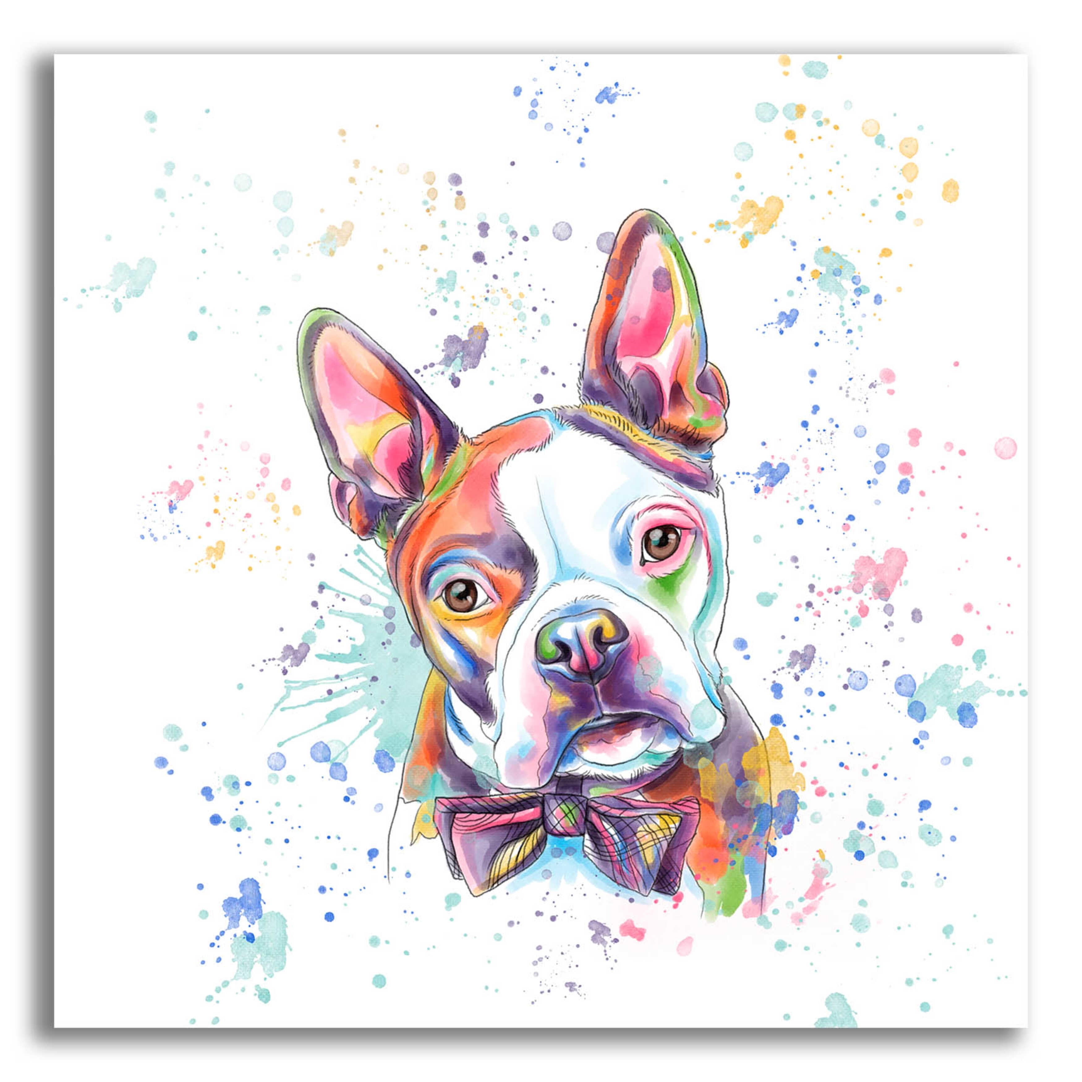 Epic Art 'Colorful Watercolor Boston Terrier' by Furbaby Affiliates ...