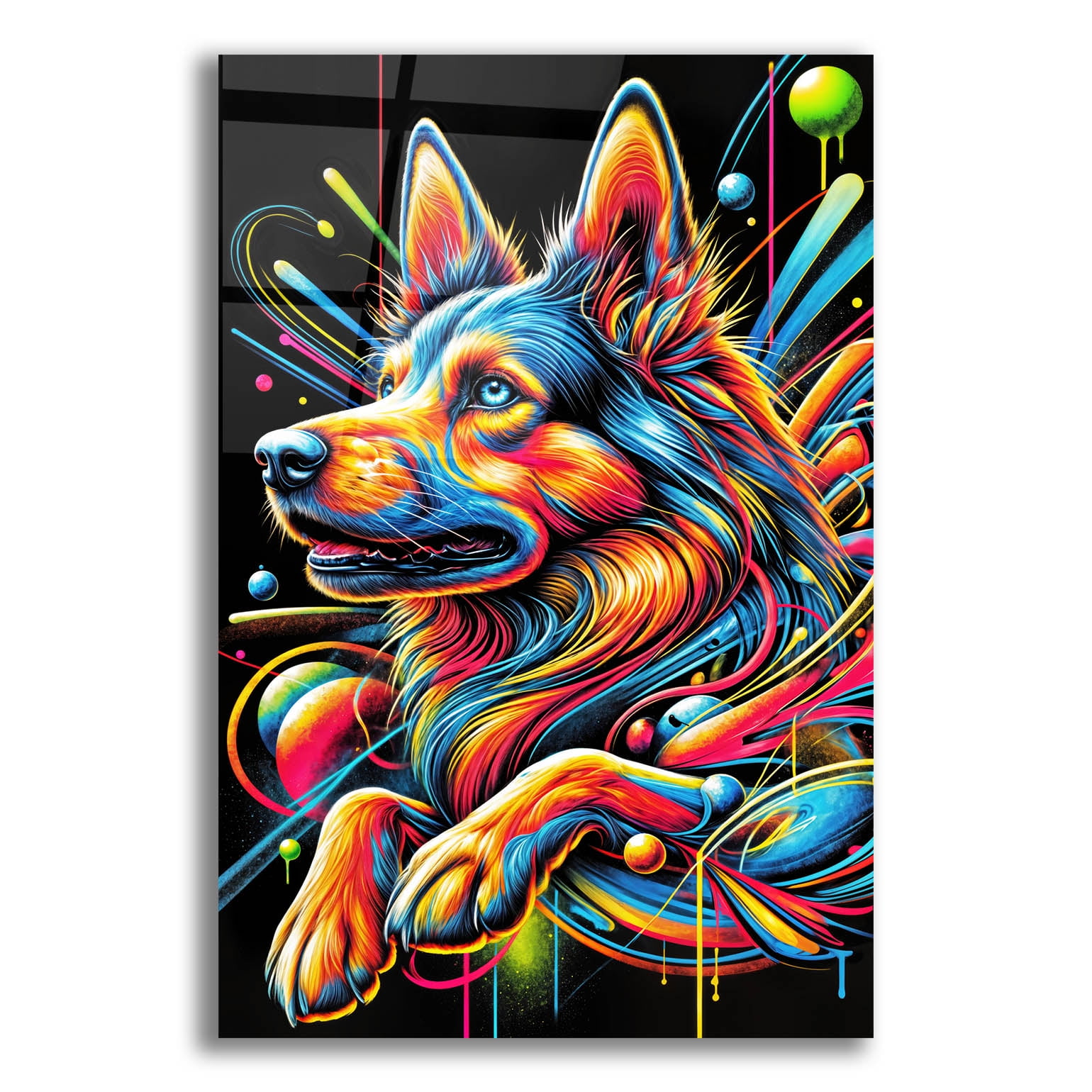Epic Art 'Dog - Graffiti Style' by Rey Klimt Acrylic Glass Wall Art, 12 ...
