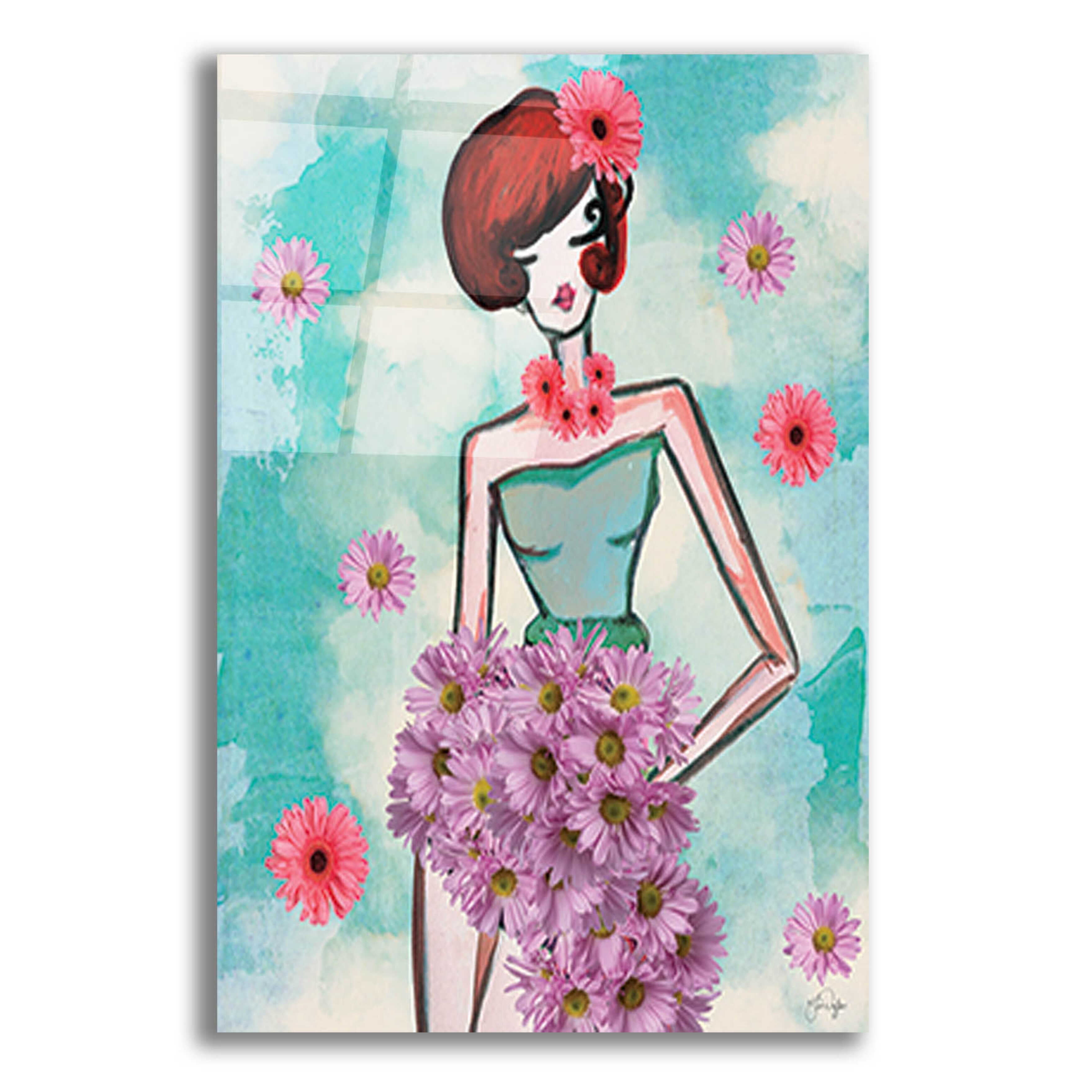 Epic Art 'Donna Fleur' by Yass Naffas Designs, Acrylic Glass Wall Art ...