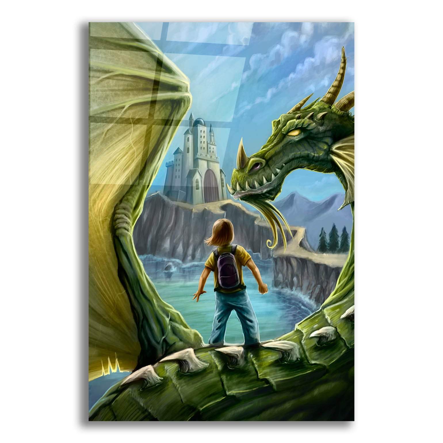 Epic Art 'Dragon And Castle' by Flyland Designs, Acrylic Glass Wall Art ...