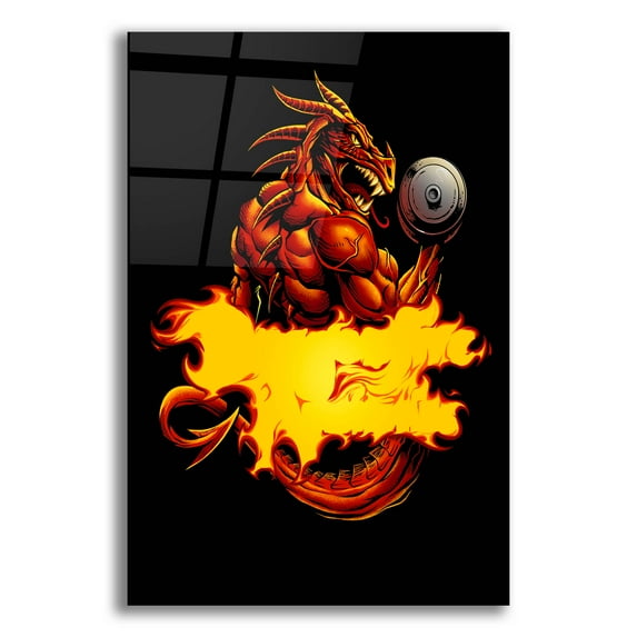Epic Art 'Dragonfire Logo Fire' by Flyland Designs, Acrylic Glass Wall Art, 16"x24" - Walmart.com