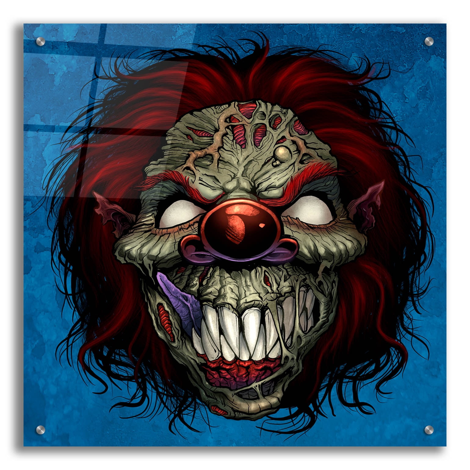 Epic Art 'Evil Clown 1' by Flyland Designs, Acrylic Glass Wall Art, 24 ...