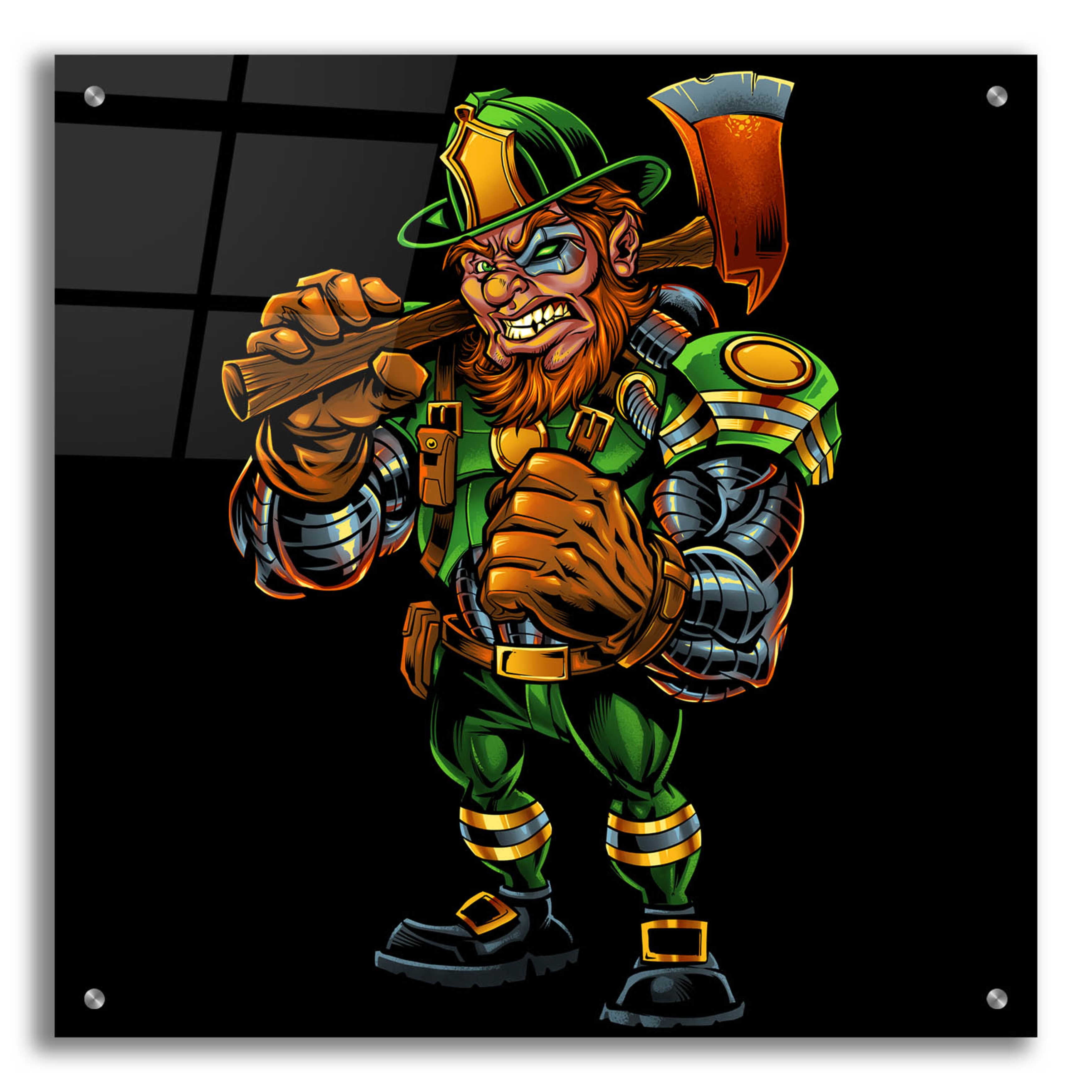 Epic Art 'Fire Fighter Cyborg Leprechaun' by Flyland Designs, Acrylic ...