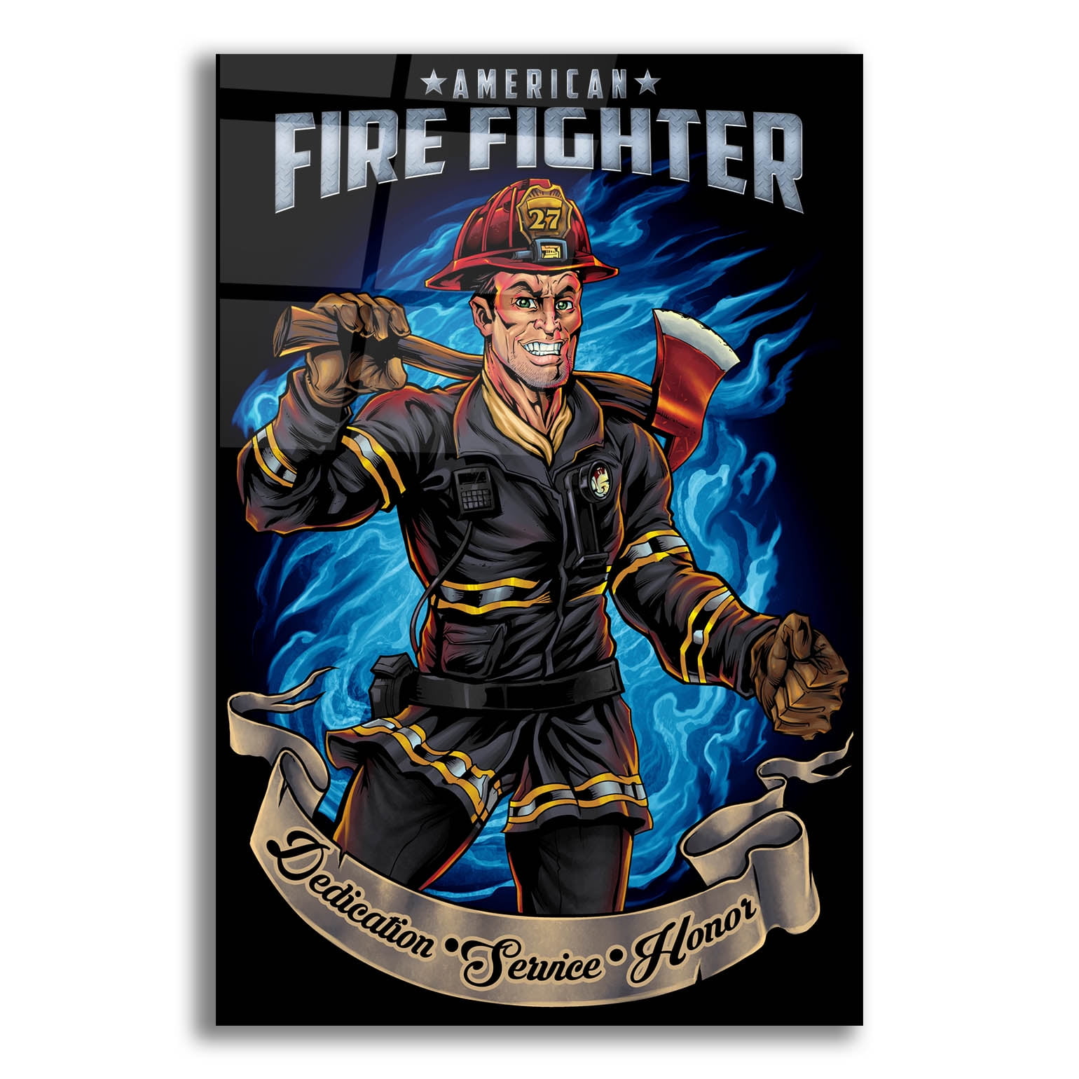 Epic Art 'Firefighter Human Template' by Flyland Designs, Acrylic Glass ...