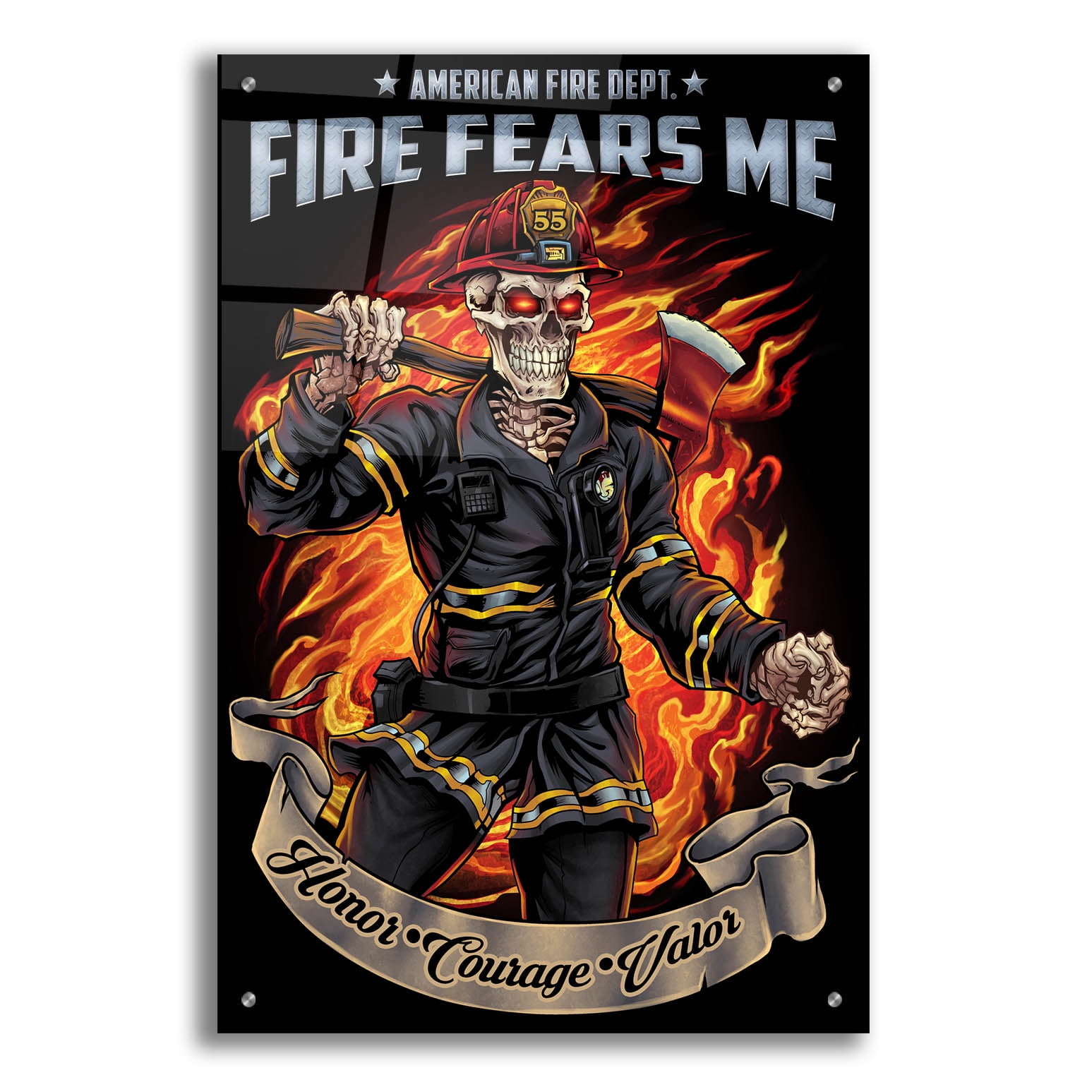 Epic Art 'Firefighter Template' by Flyland Designs, Acrylic Glass Wall ...