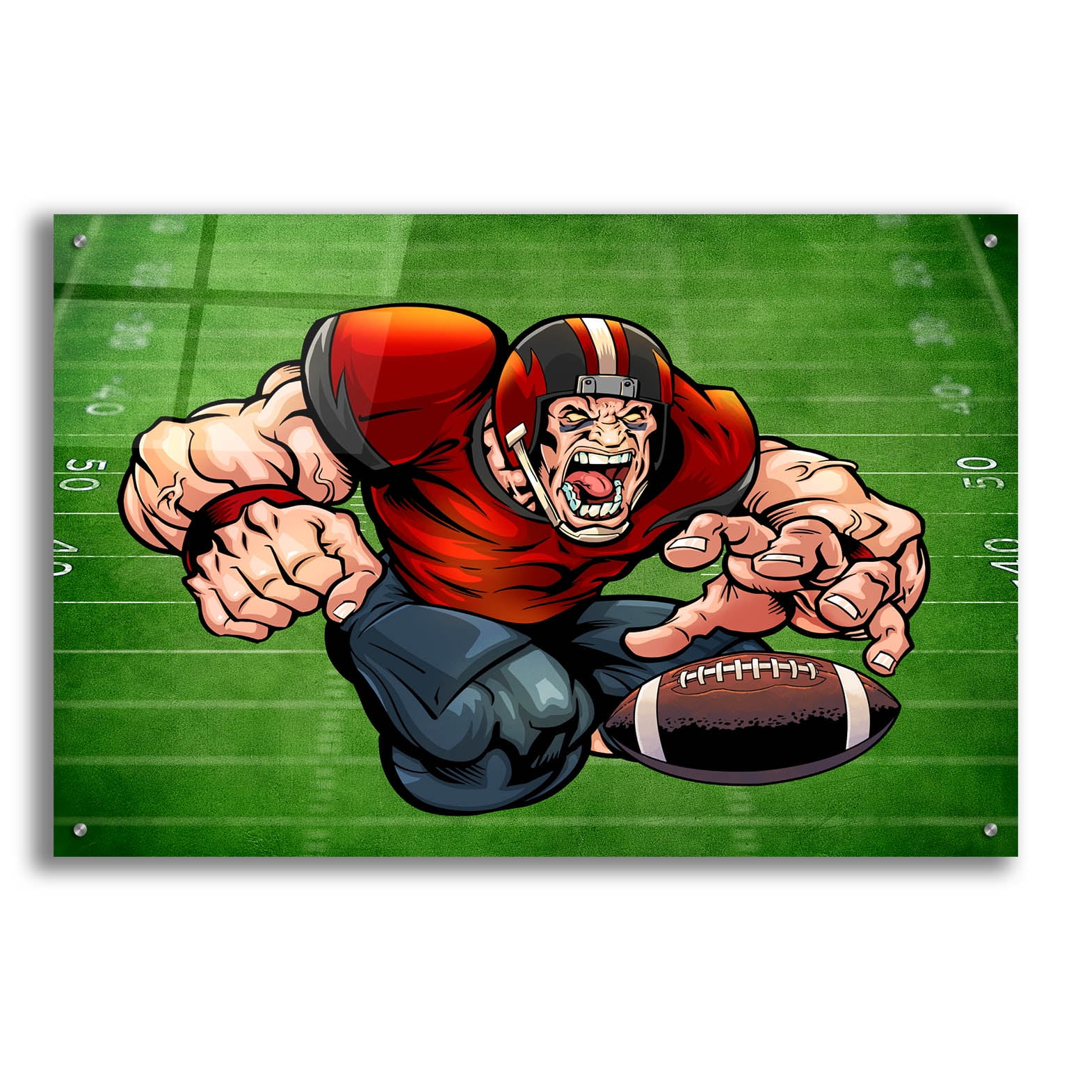 Epic Art 'Football Mascot 01' by Flyland Designs, Acrylic Glass Wall ...