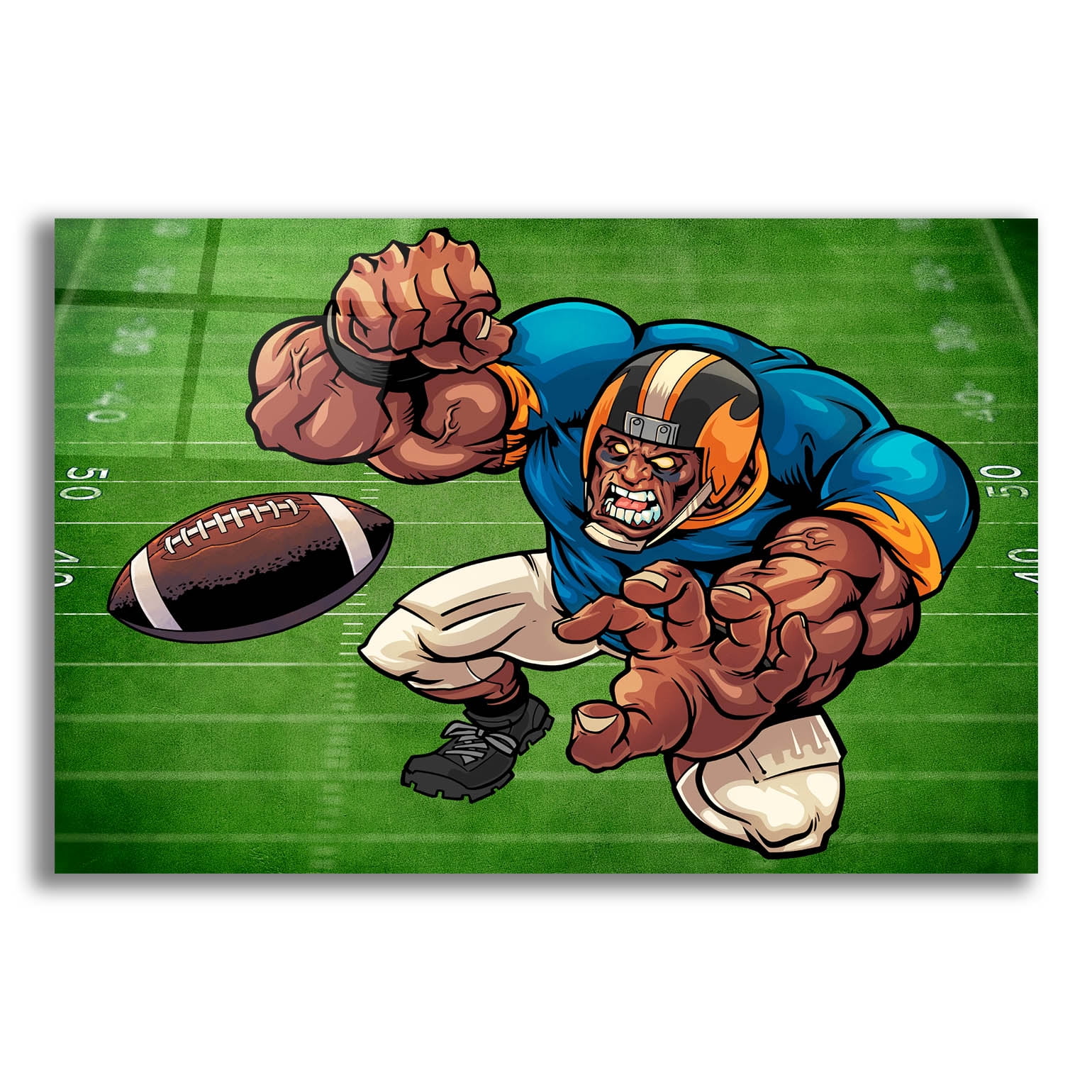 Epic Art 'Football Mascot 02' by Flyland Designs, Acrylic Glass Wall ...