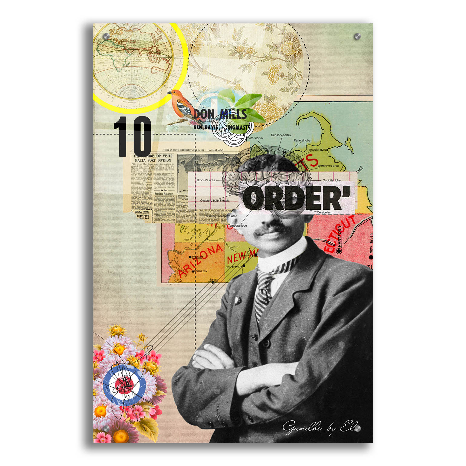 Epic Art 'Gandhi' by Elo Marc, Acrylic Glass Wall Art, 24"x36 ...