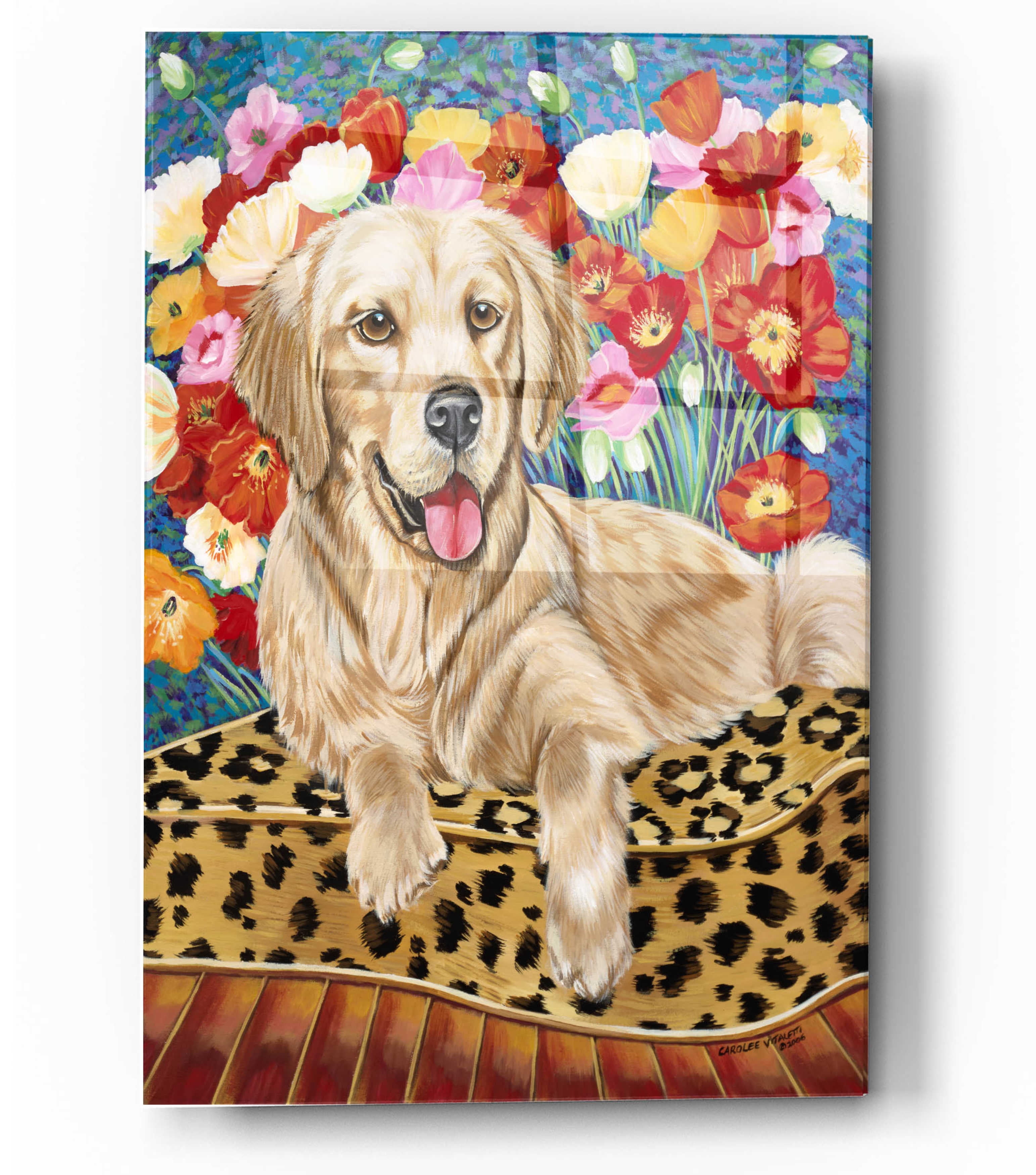 Epic Art 'Golden Boy Retriever' by Carolee Vitaletti, Acrylic Glass ...