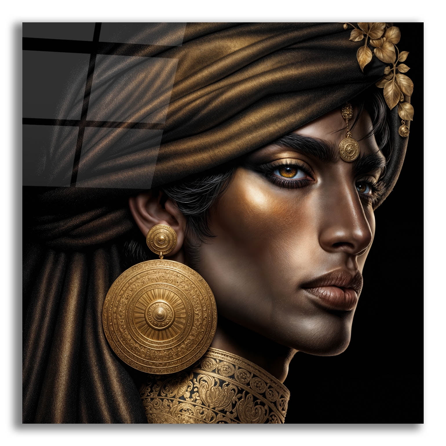 Epic Art 'Golden Look' by Rey Klimt Acrylic Glass Wall Art, 12" x 12" - Walmart.com