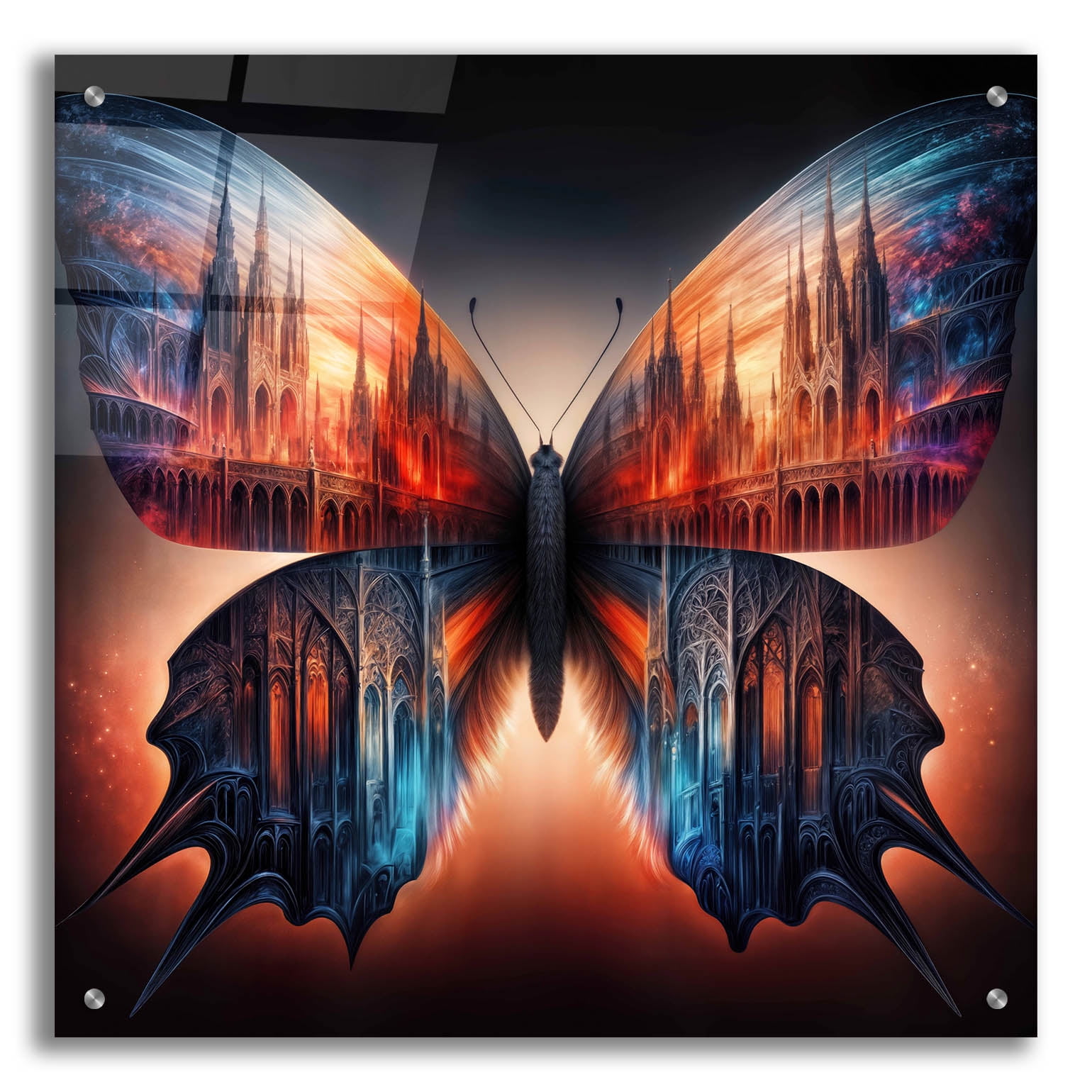 Epic Art 'Gothic Butterfly 3' by Rey Klimt Acrylic Glass Wall Art, 24 ...