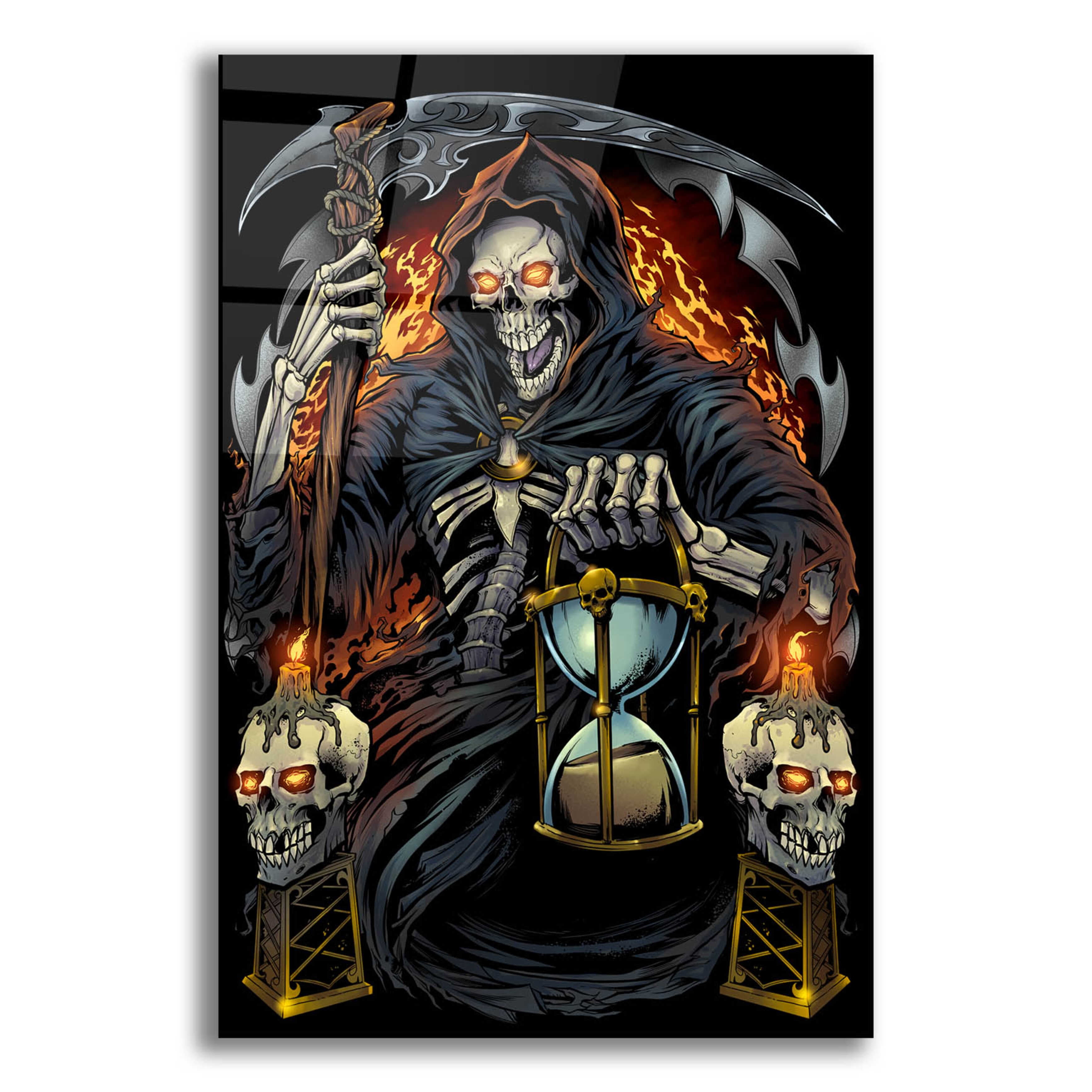 Epic Art 'Grim Reaper With Hourglass' by Flyland Designs, Acrylic Glass ...