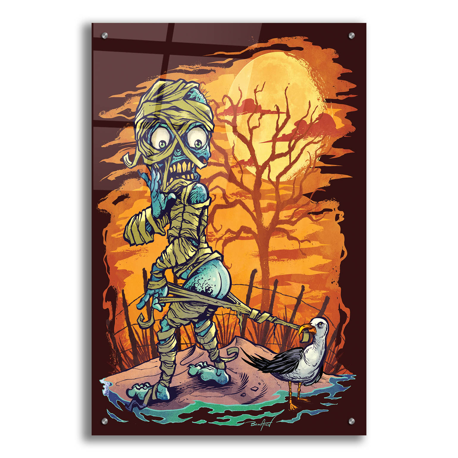 Epic Art 'Halloween At The Beach - Mummy' by Flyland Designs, Acrylic ...