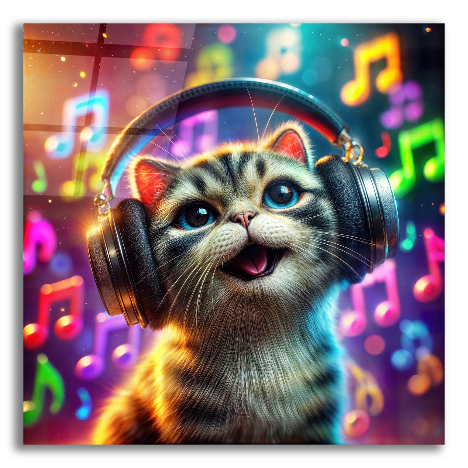 Epic Art 'I Love Music' by Rey Klimt Acrylic Glass Wall Art, 12" x 12 ...