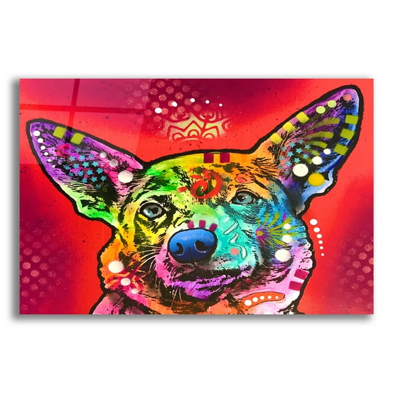 Epic Art 'Doggo Ears Red' by Dean Russo Studios, Acrylic Glass Wall Art ...