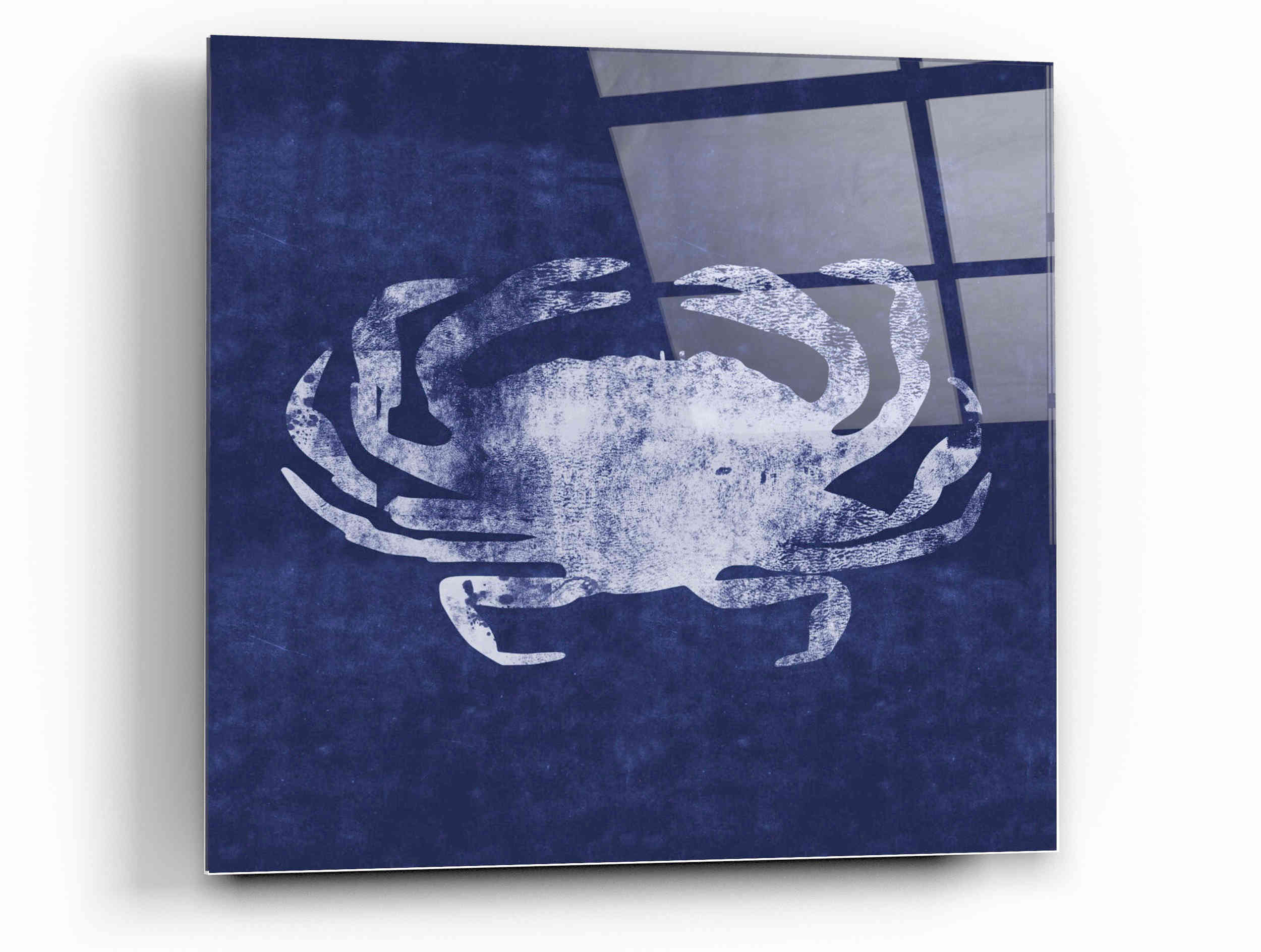 Epic Art 'Indigo Crab' by Linda Woods, Acrylic Glass Wall Art, 12"x12 ...