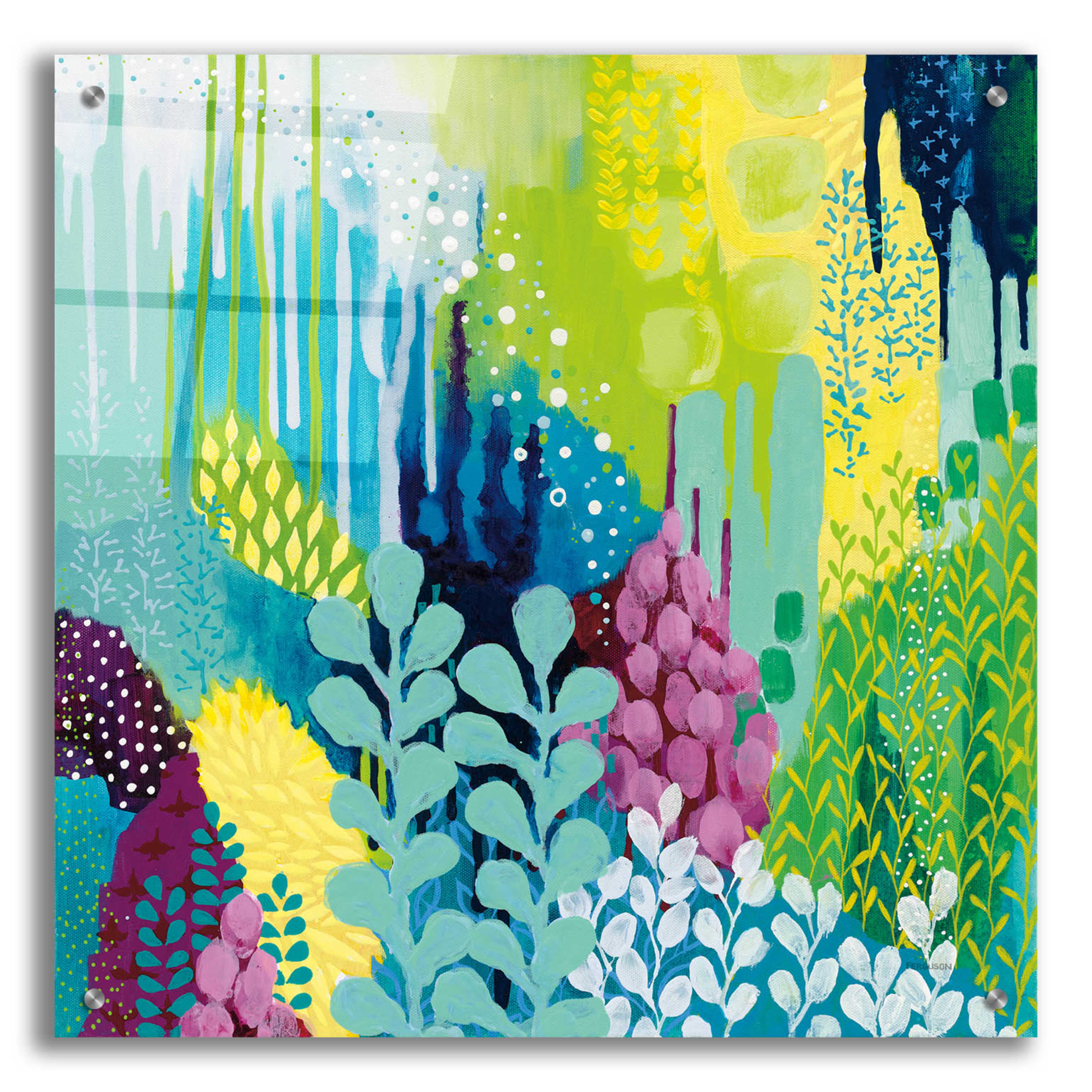 Epic Art 'Jewel Forest II' by Kathy Ferguson, Acrylic Glass Wall Art ...