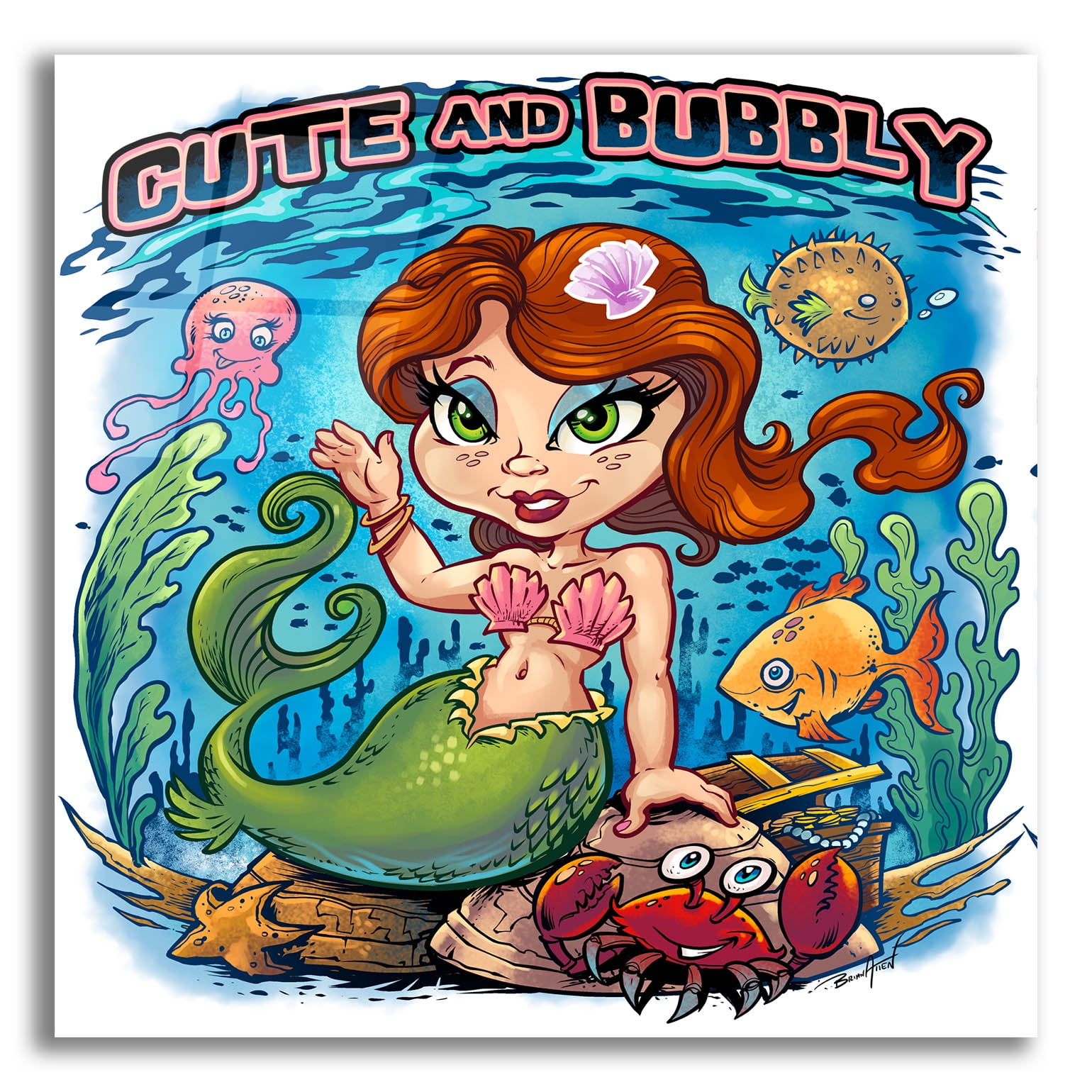 Epic Art 'Kid Mermaid Underwater Template' by Flyland Designs, Acrylic ...