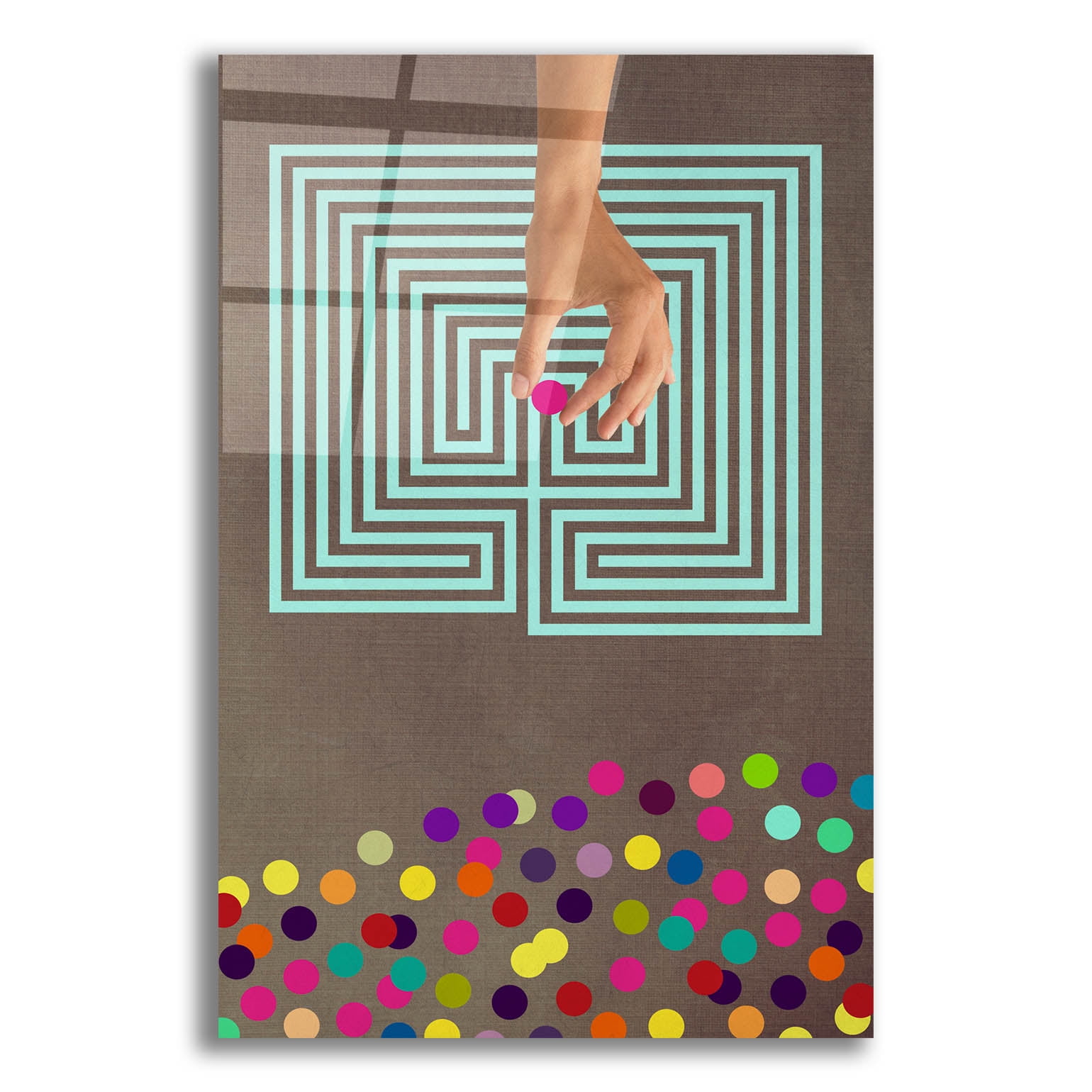 Epic Art 'Labyrinth' by Elo Marc, Acrylic Glass Wall Art, 16"x24 ...