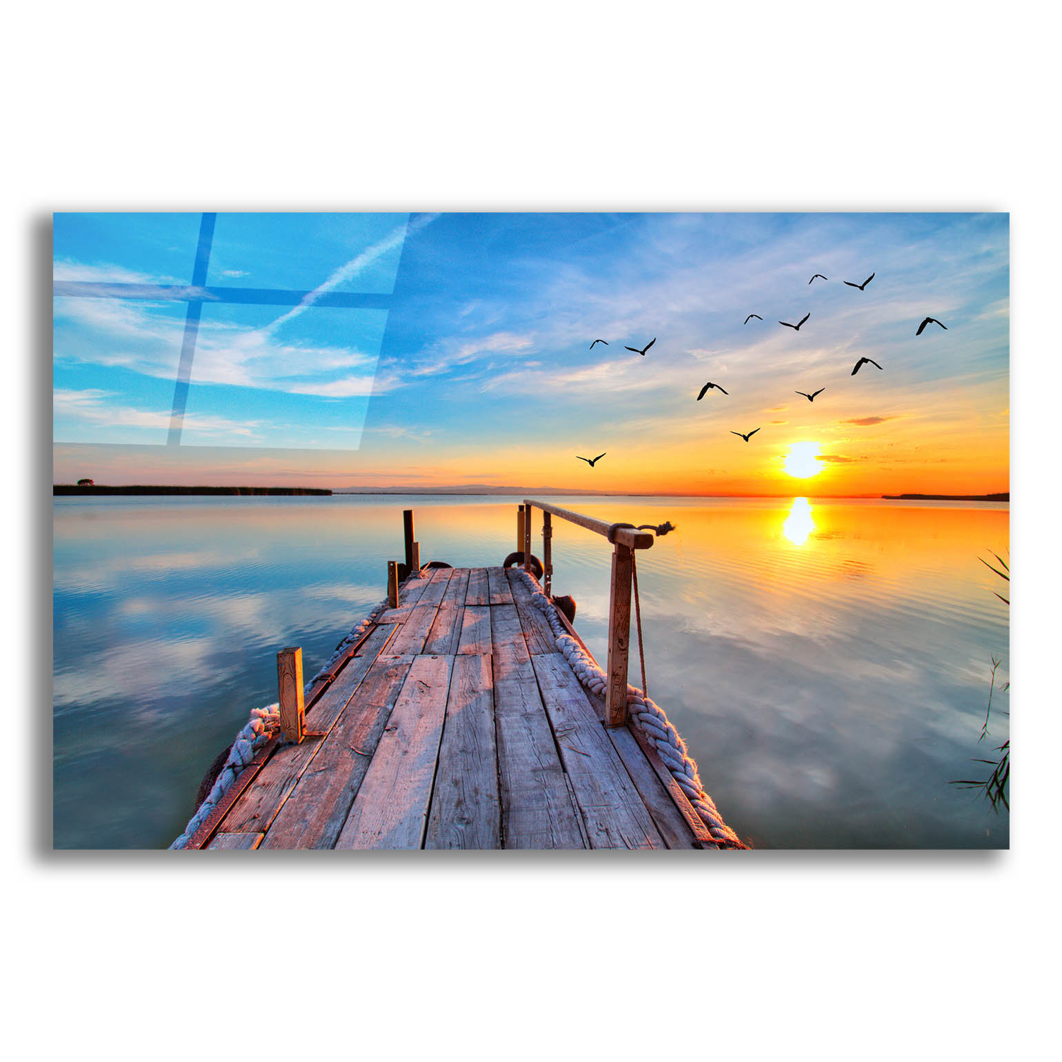 Epic Art 'Lakehouse Pier' by Epic Portfolio, Acrylic Glass Wall Art, 24 ...