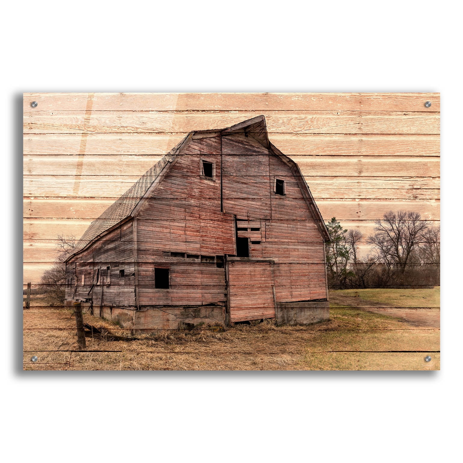 Epic Art 'Lost Farmstead On The Prairie 077' by Gordon Semmens Acrylic ...