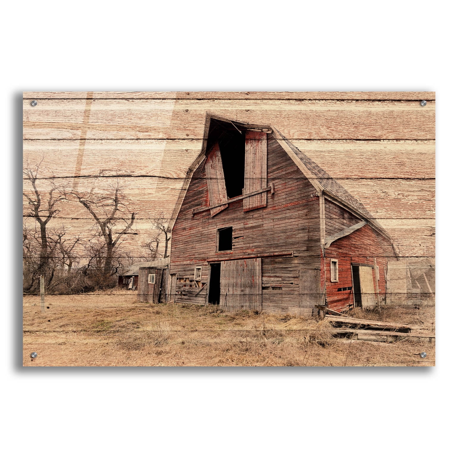 Epic Art 'Lost Farmstead On The Prairie 079' by Gordon Semmens Acrylic ...