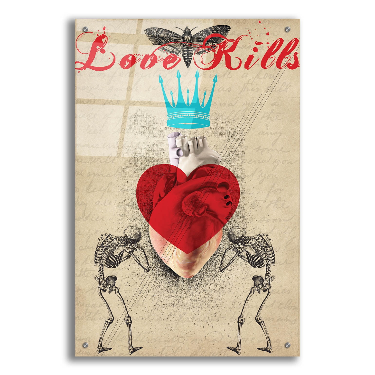 Epic Art 'Love Kills' by Elo Marc, Acrylic Glass Wall Art, 24"x36 ...