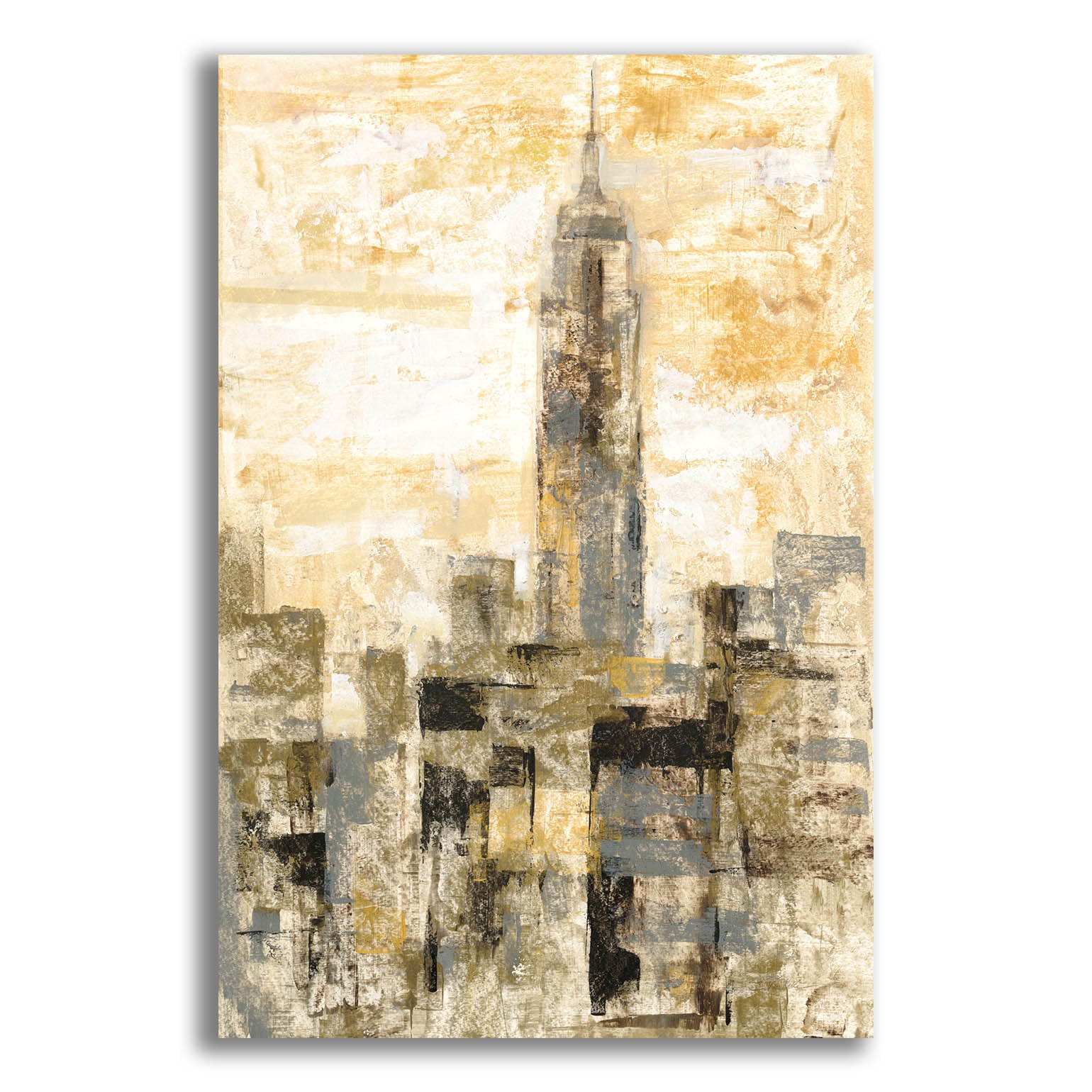 Epic Art 'Manhattan Gray and Gold II' by Silvia Vassileva, Acrylic ...