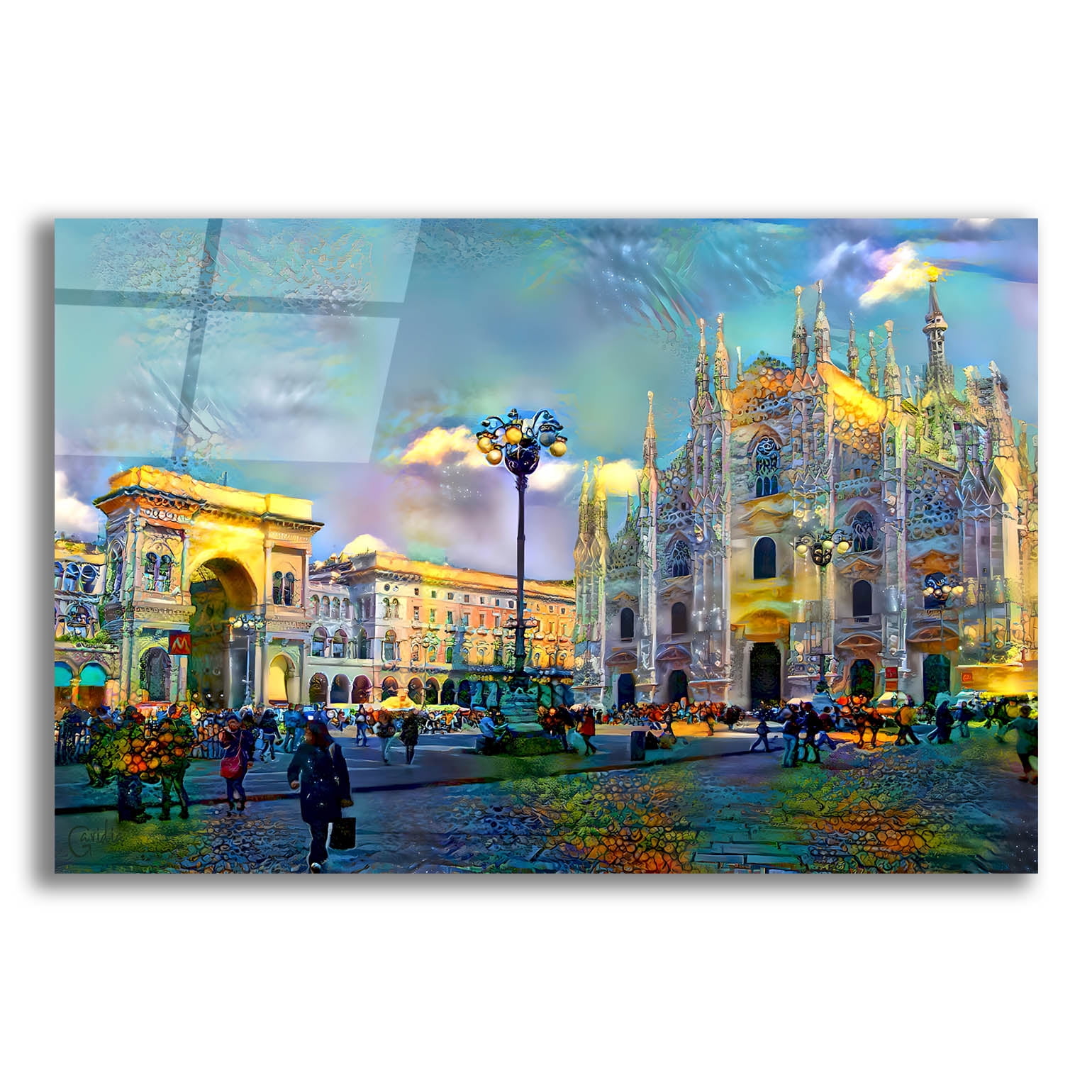 Epic Art 'Milan Italy Piazza del Duomo' by Pedro Gavidia, Acrylic Glass ...