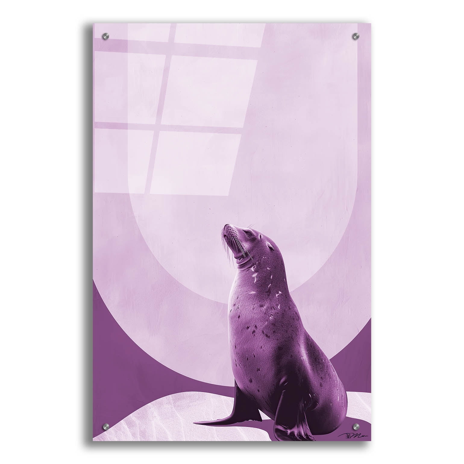 Epic Art 'Minimalist Seal Poster' by Momart Acrylic Glass Wall Art, 24 ...