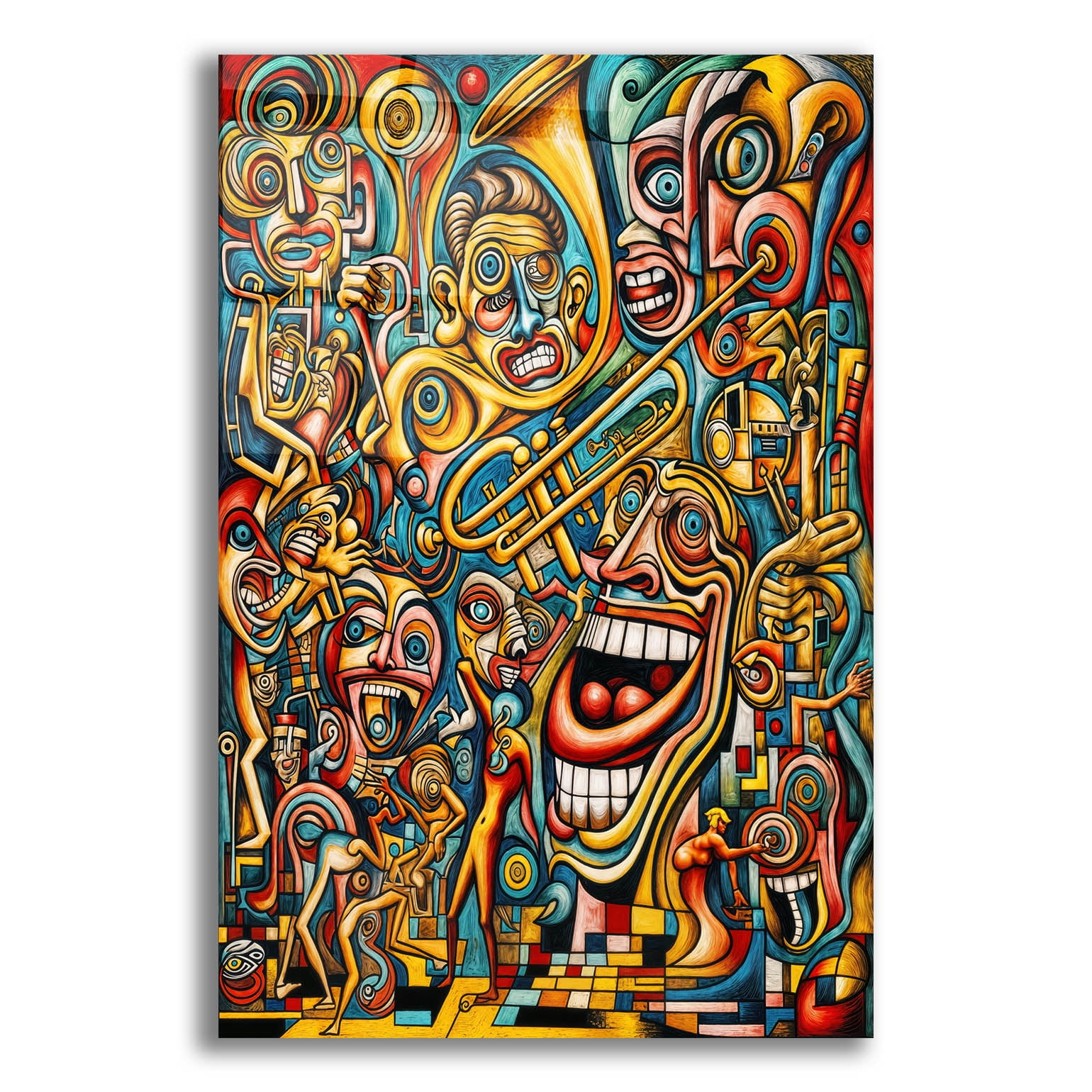 Epic Art 'Orchestra Abstract 2' by Rey Klimt Acrylic Glass Wall Art, 12 ...