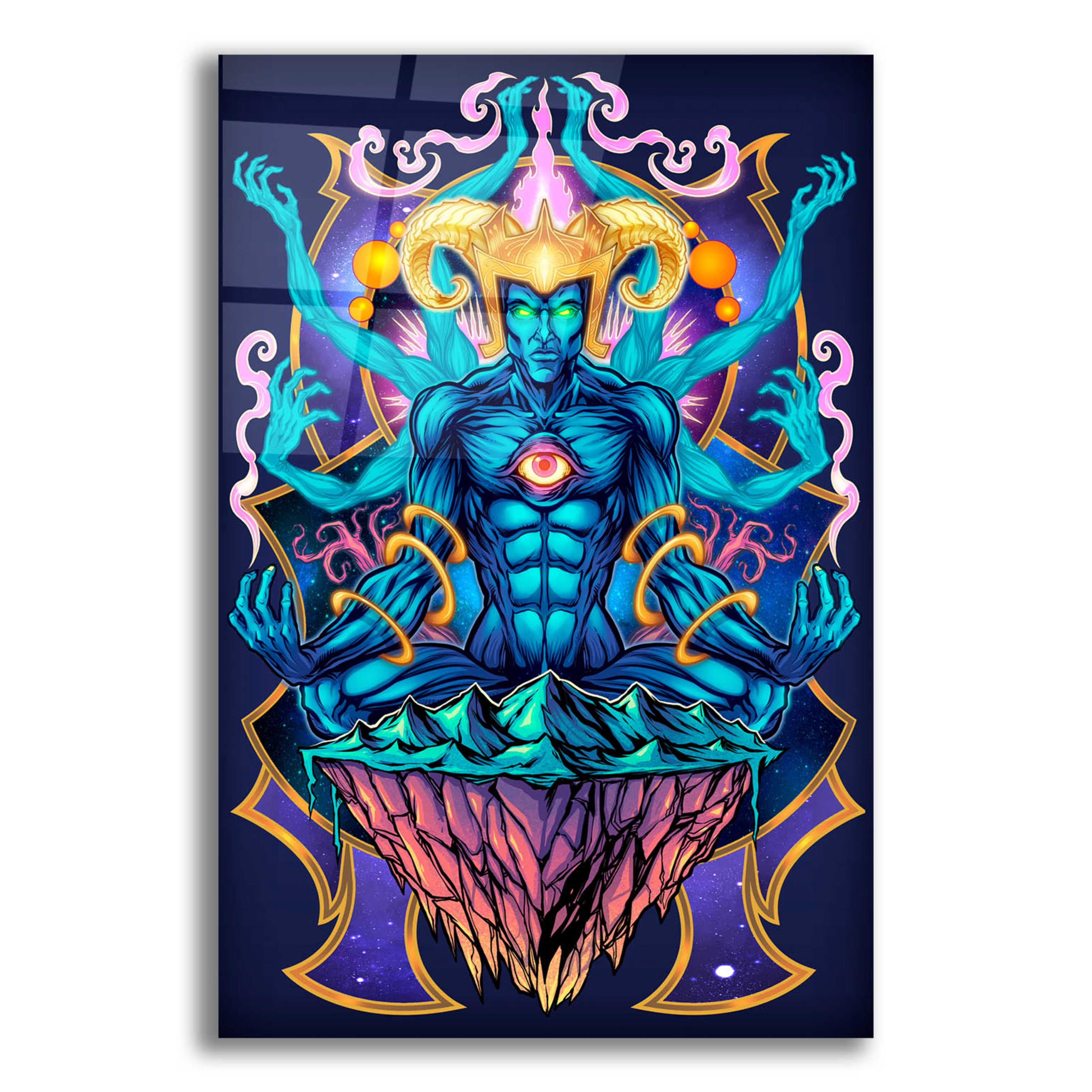 Epic Art 'Psychedelic Meditating God' by Flyland Designs, Acrylic Glass ...